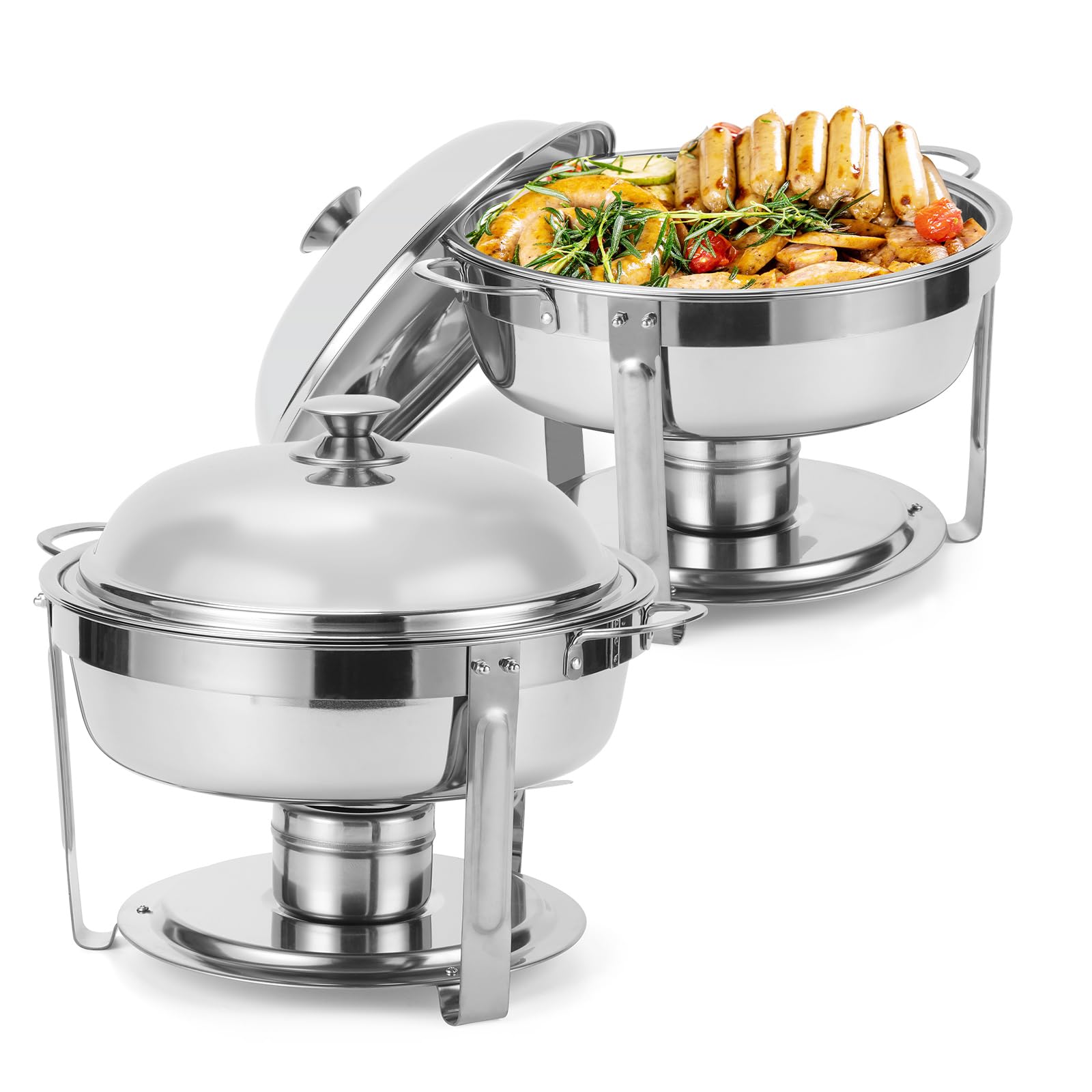 Amhier 5 Qt Chafing Dish Buffet Set with Stainless Steel Lid, Round ...