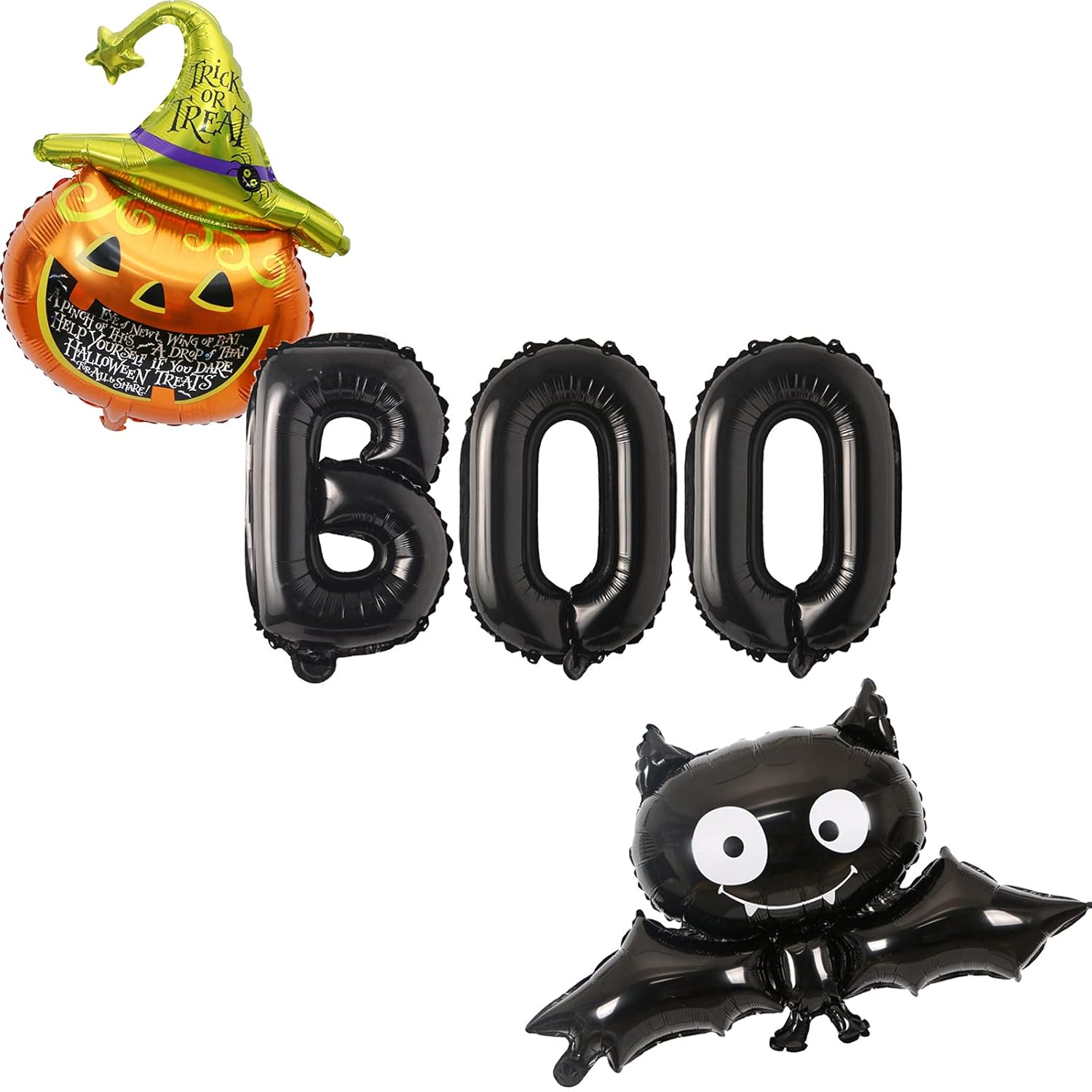 Elicola BOO Balloons Banner Halloween Decoration with Pumpkin Bat ...