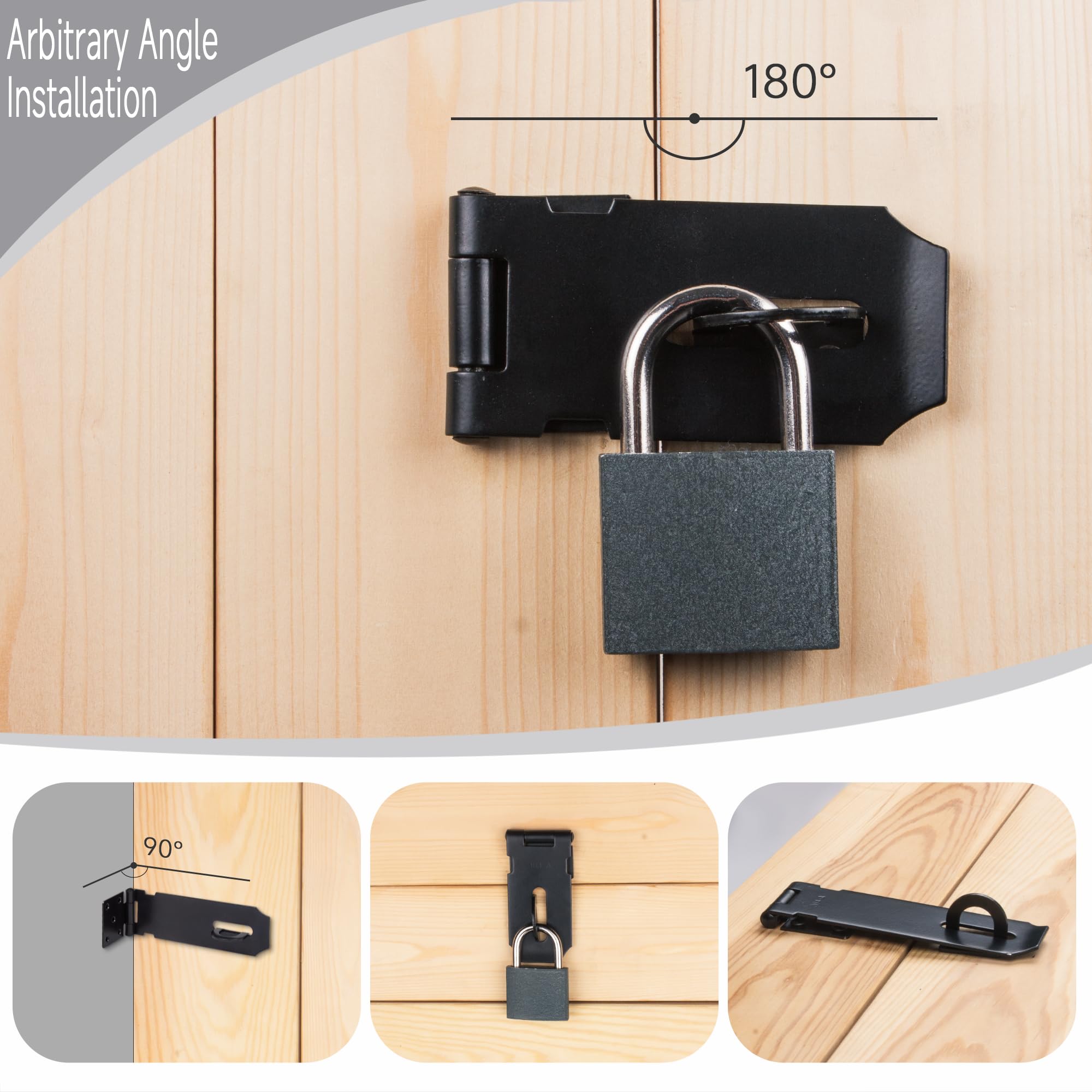 Snapklik.com : 3 Inch Heavy Duty Door Locks Hasp Latch, Stainless Steel ...