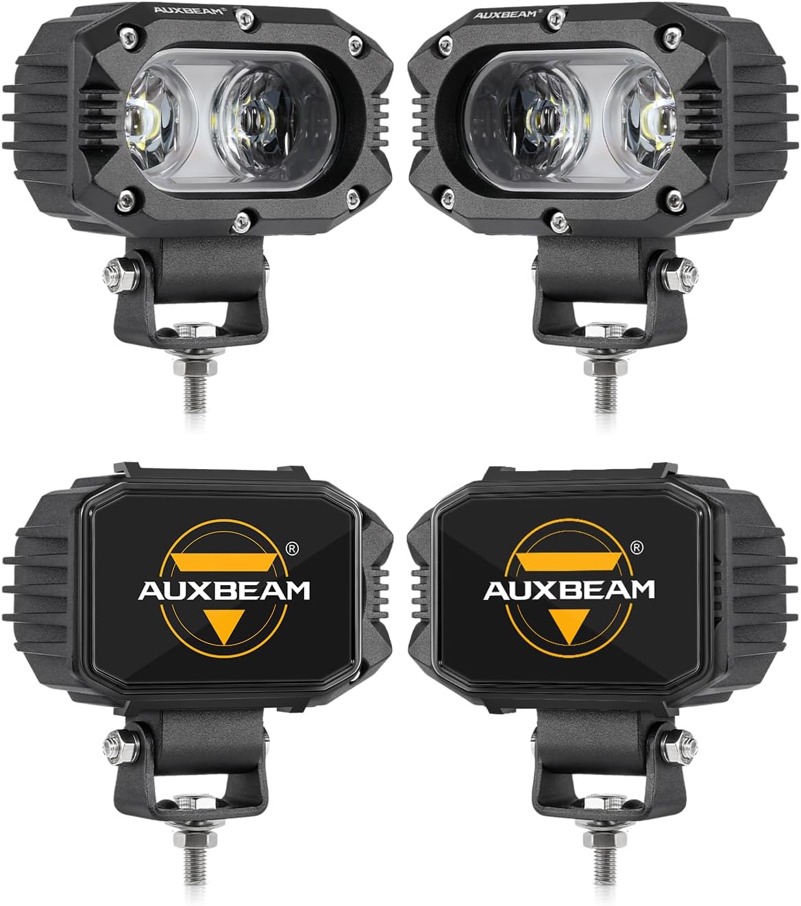 Amazon.com: Auxbeam 4 Inch LED Light Pods 60W Broad Flood White LED ...