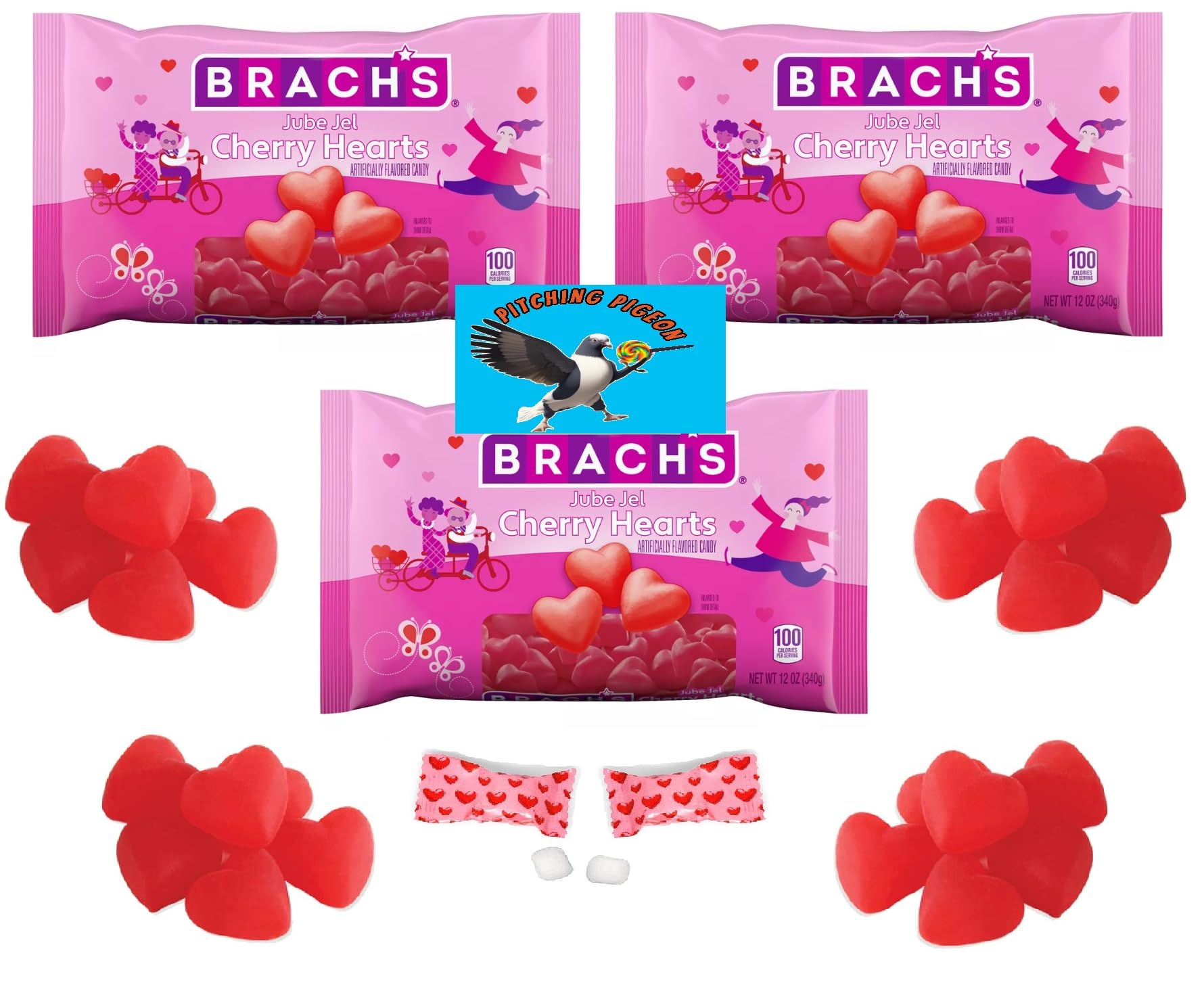 Amazon.com : Jube Jel Cherry Jelly Hearts Valentine's Day gummy chewy ...