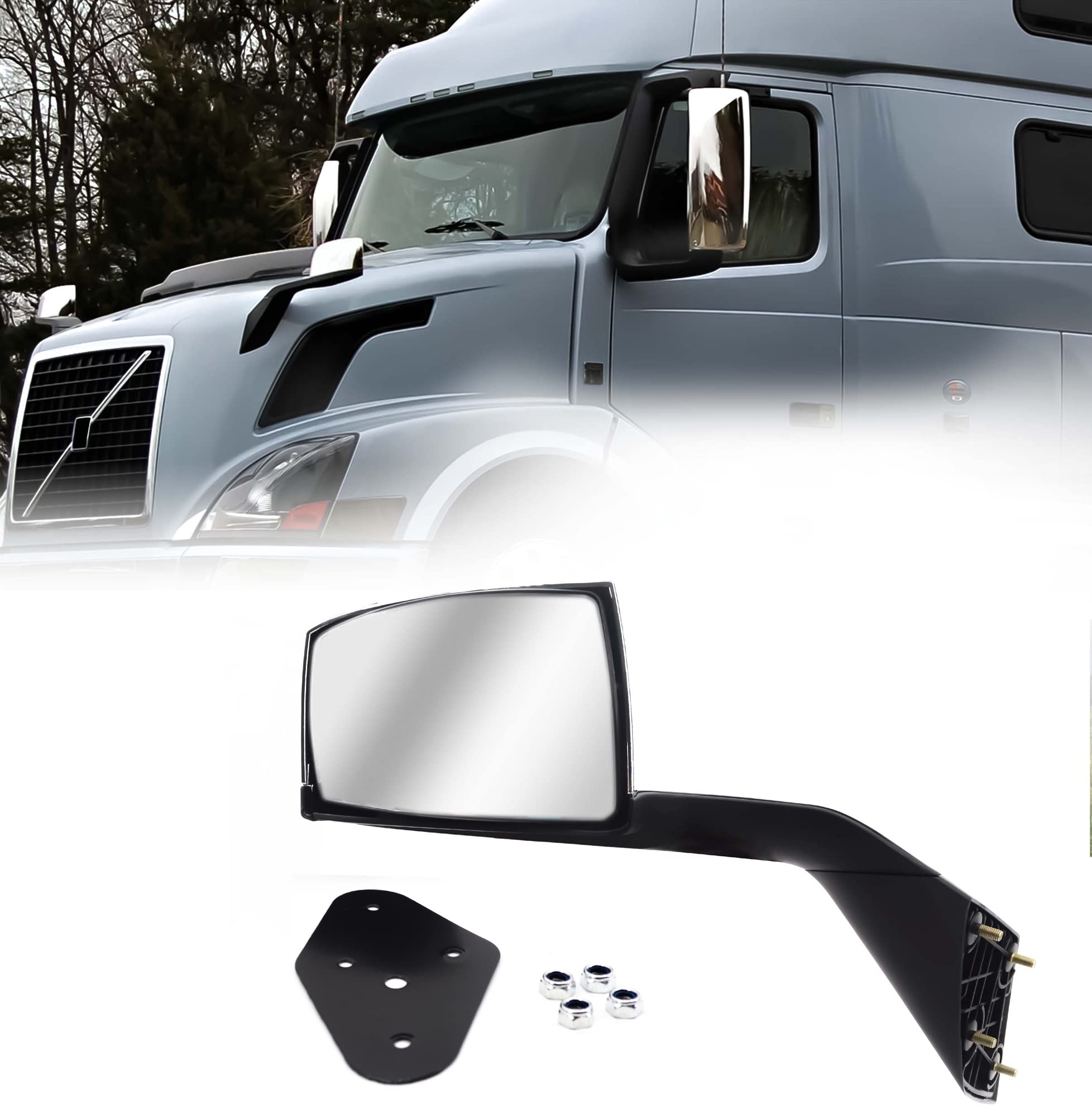 Amazon.com: TORQUE Chrome Hood Mirror Replacement for 2004-2017 Volvo ...