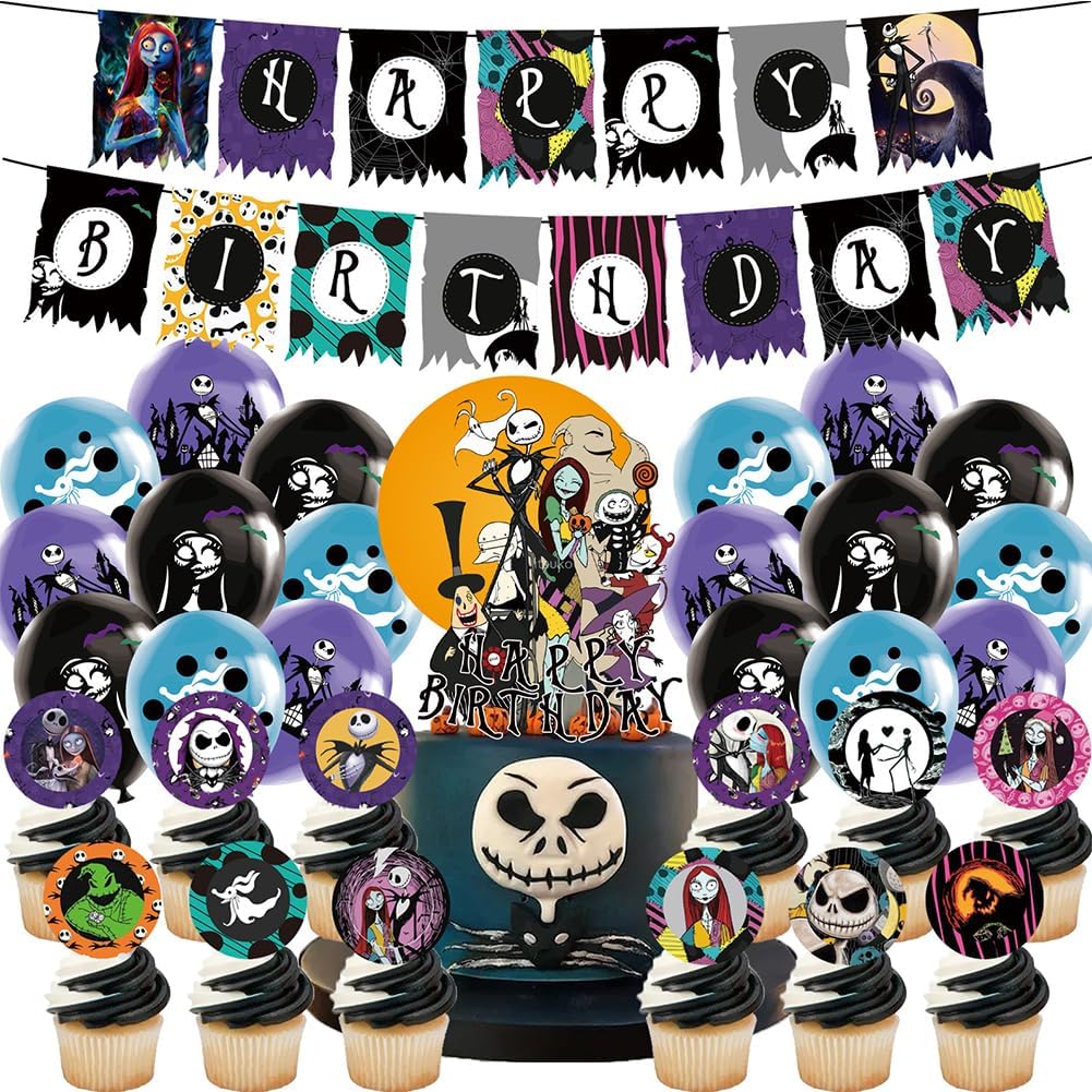 44PCS The Nightmare Theme Birthday Decoration Before Christmas Creative ...