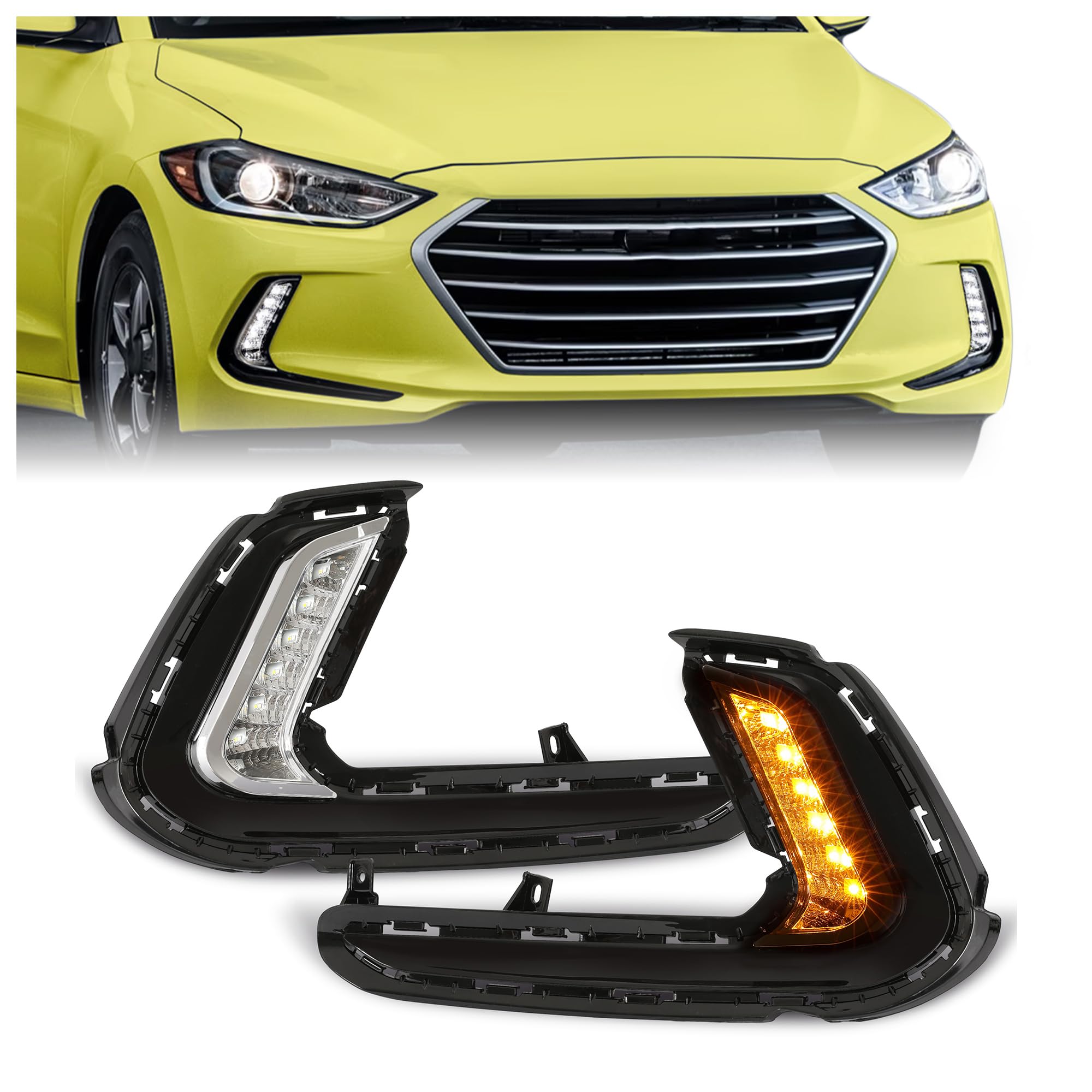 Amazon.com: KUAFU Pair LED Fog Lights Compatible with 2016-2018 Hyundai ...