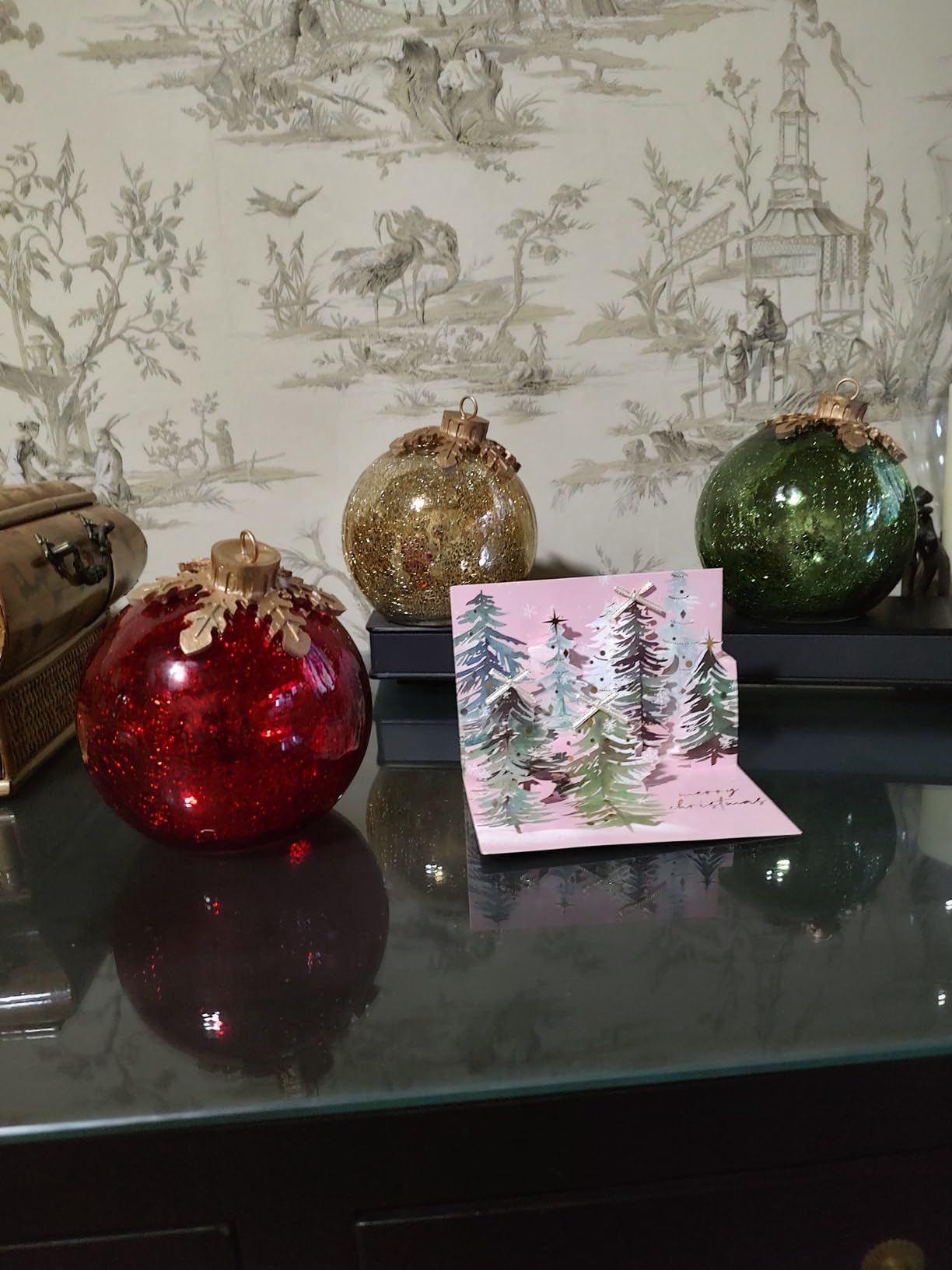 Amazon.com : LumaBase Battery Operated Glass Tabletop Christmas ...