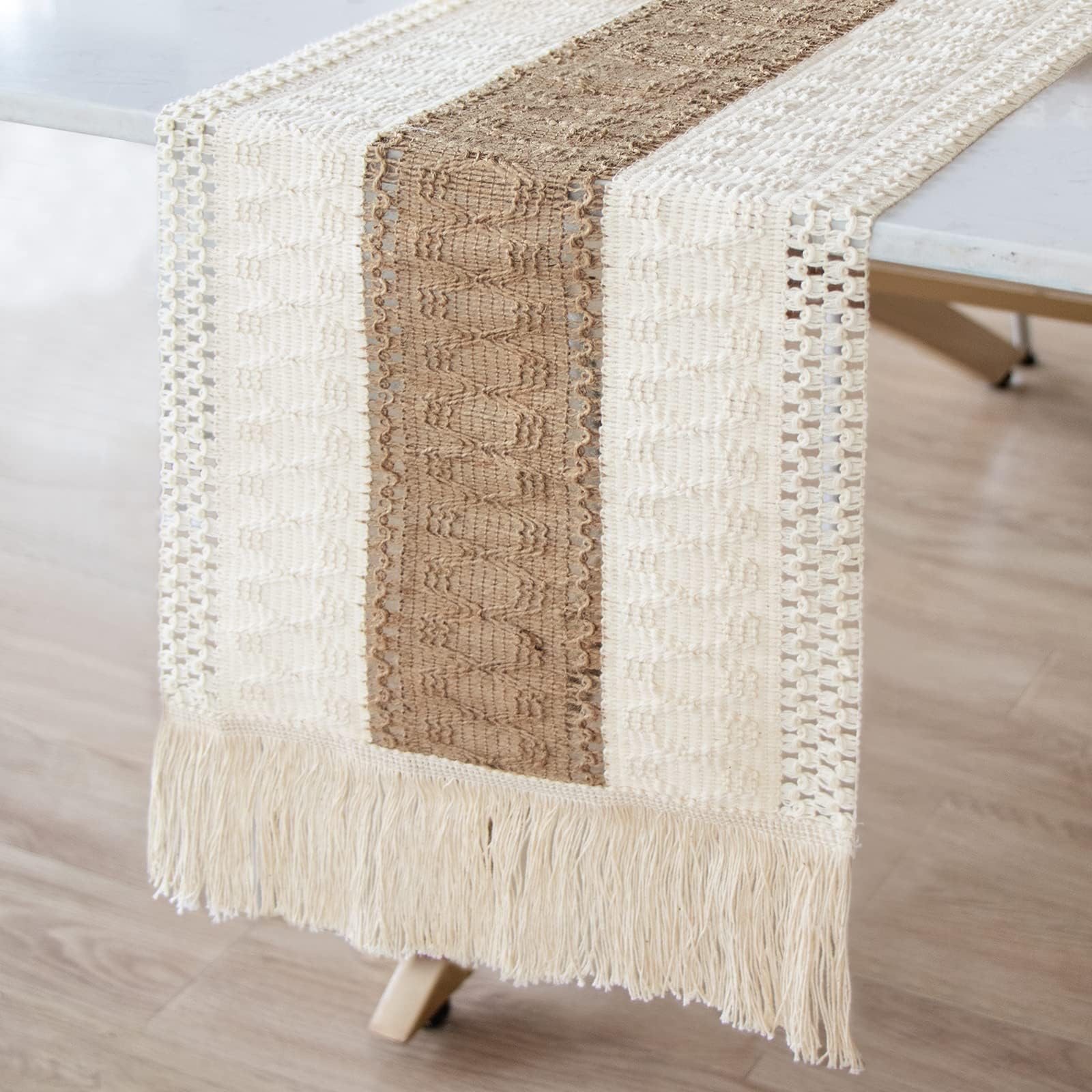 Amazon.com: Laolitou Boho Table Runner 108 Inches Long with Tassels for ...