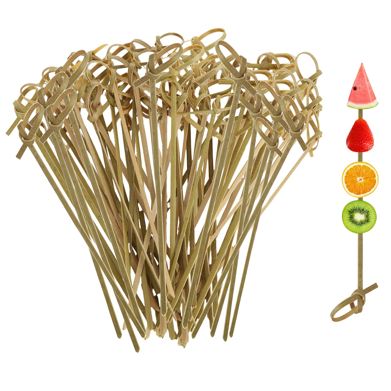DAJAVE 500 Pcs Bamboo Cocktail Sticks 12cm Bamboo Knotted Cocktail ...