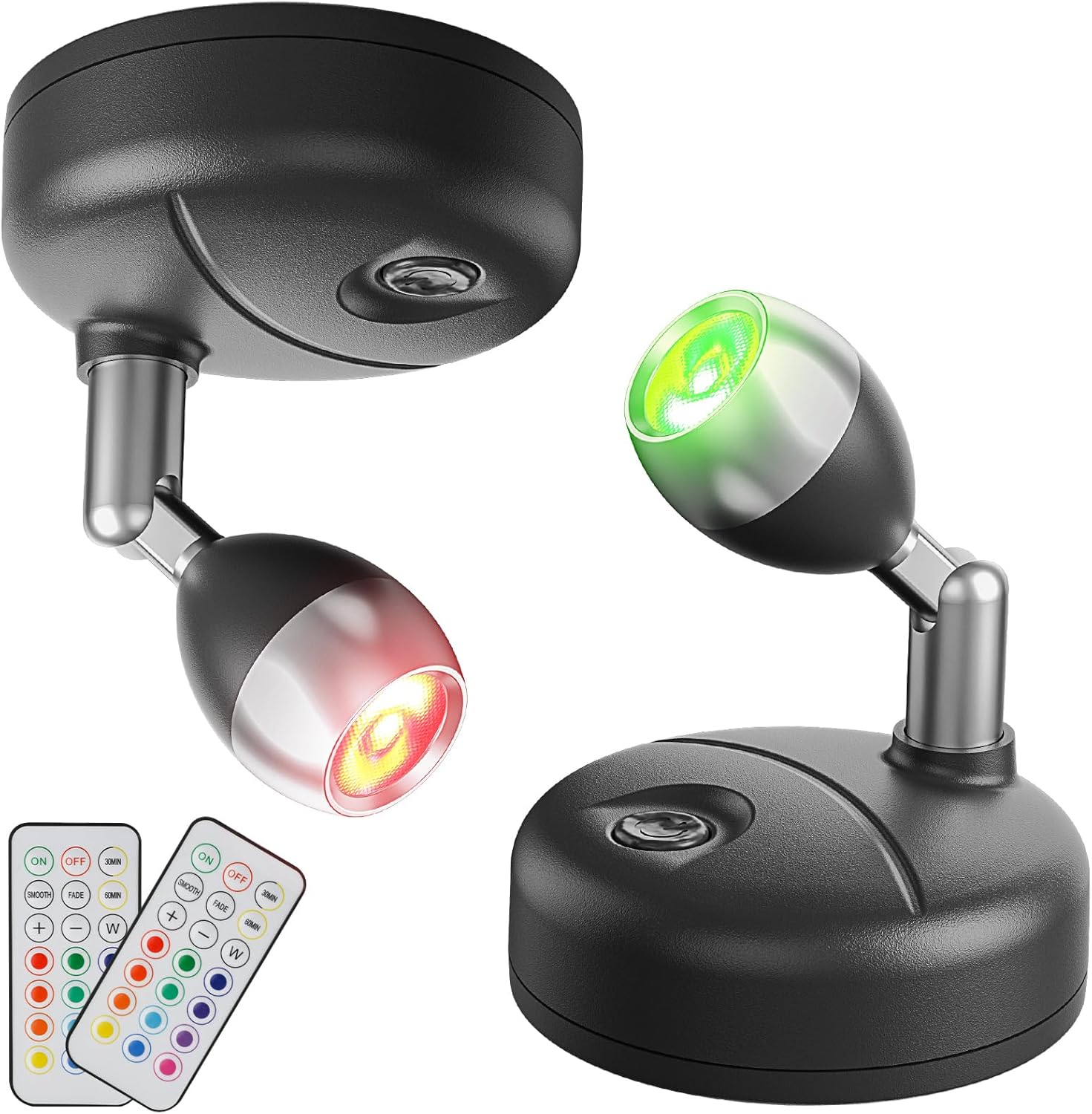 WUYOR Wireless LED Spotlight with Remote Control, Battery Spotlights ...