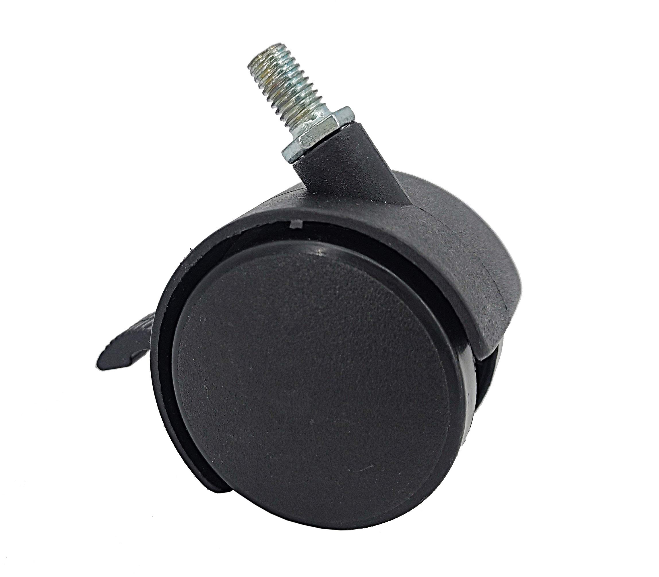 Snapklik.com : 2" 40 Lbs Capacity Plastic Stem Wheel M8X15 Pitch 1.25mm ...