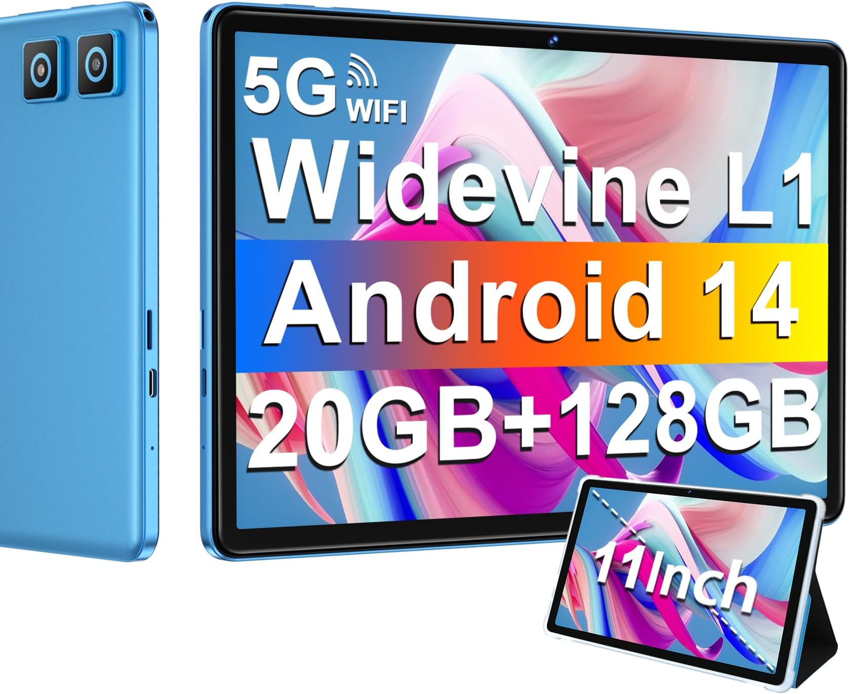 Tablette Android 14 avec Widevine L1, 13MP+5MP, 8000 mAh + Charge ...