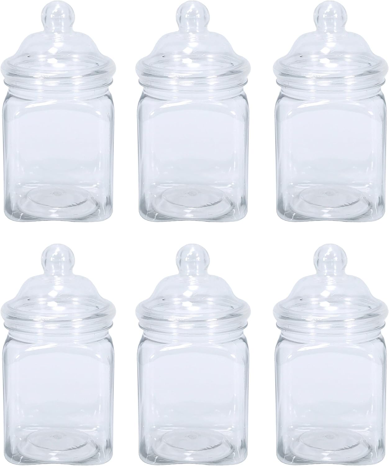 Britten & James Small Victorian square plastic sweet jars 450ml. Pack ...