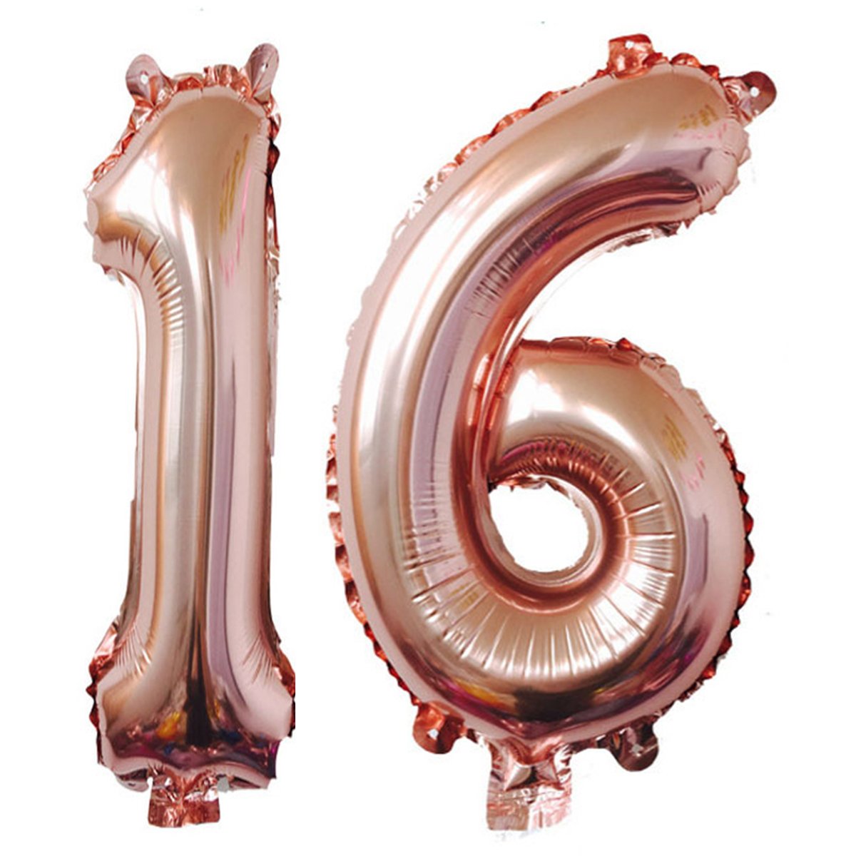 Amazon.com: 40inch Rose Foil 16 Helium Jumbo Digital Number Balloons ...