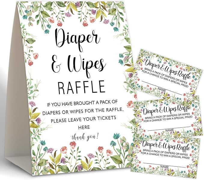 Amazon.com: Garden Theme Baby Shower Game,Diapers Wipes Raffle,Diaper ...