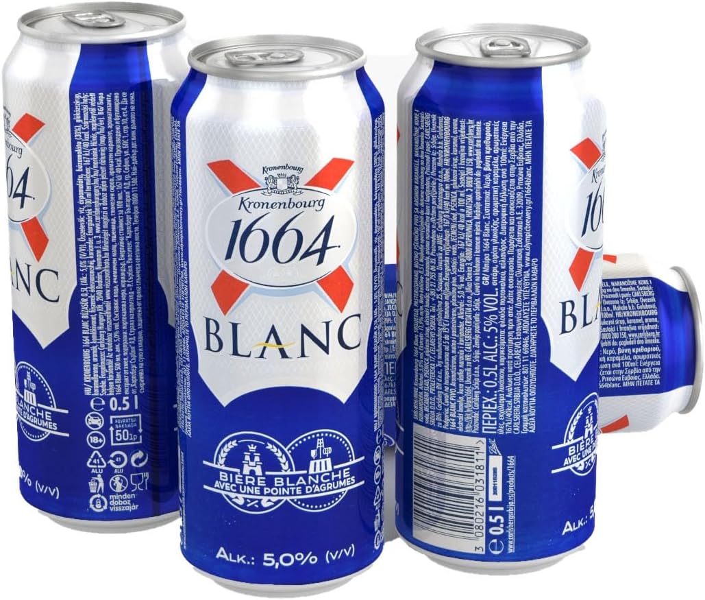 CARLSBERG Cerveza Kronenbourg 1664 Blanc Lata 500 24 Pack Importada ...
