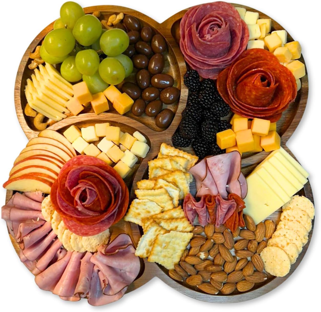 Amazon.com: Boodboo Bamboo Food Tray – All-Natural Vegan Friendly ...