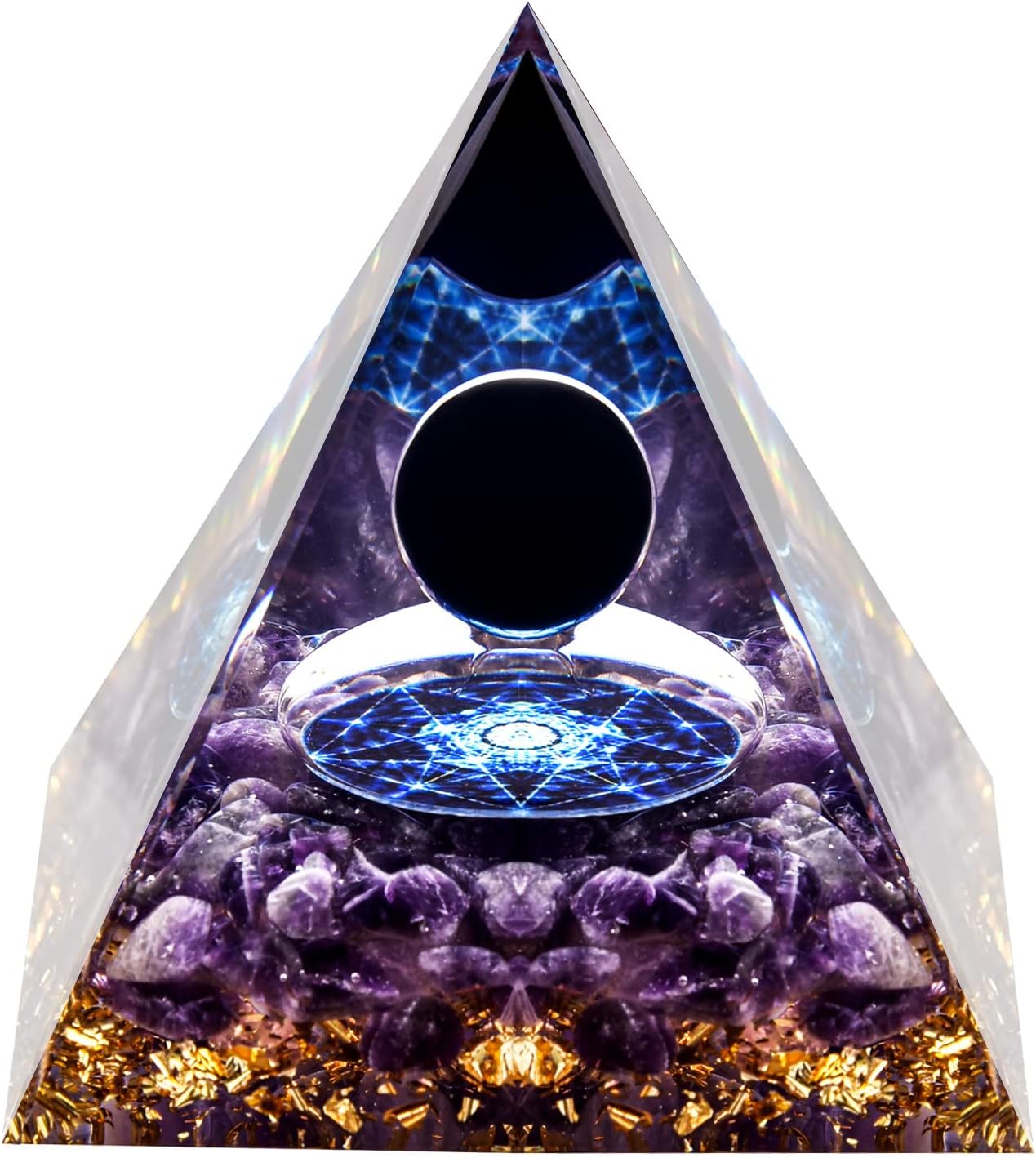 Amazon.com: Orgone Pyramid, Amethyst Healing Crystal Pyramid and ...
