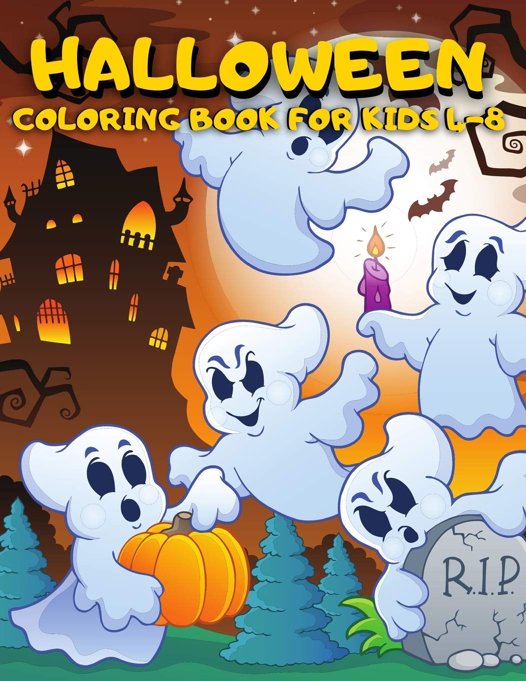 Buy halloween coloring book for kids 4-8: spooky halloween coloring ...