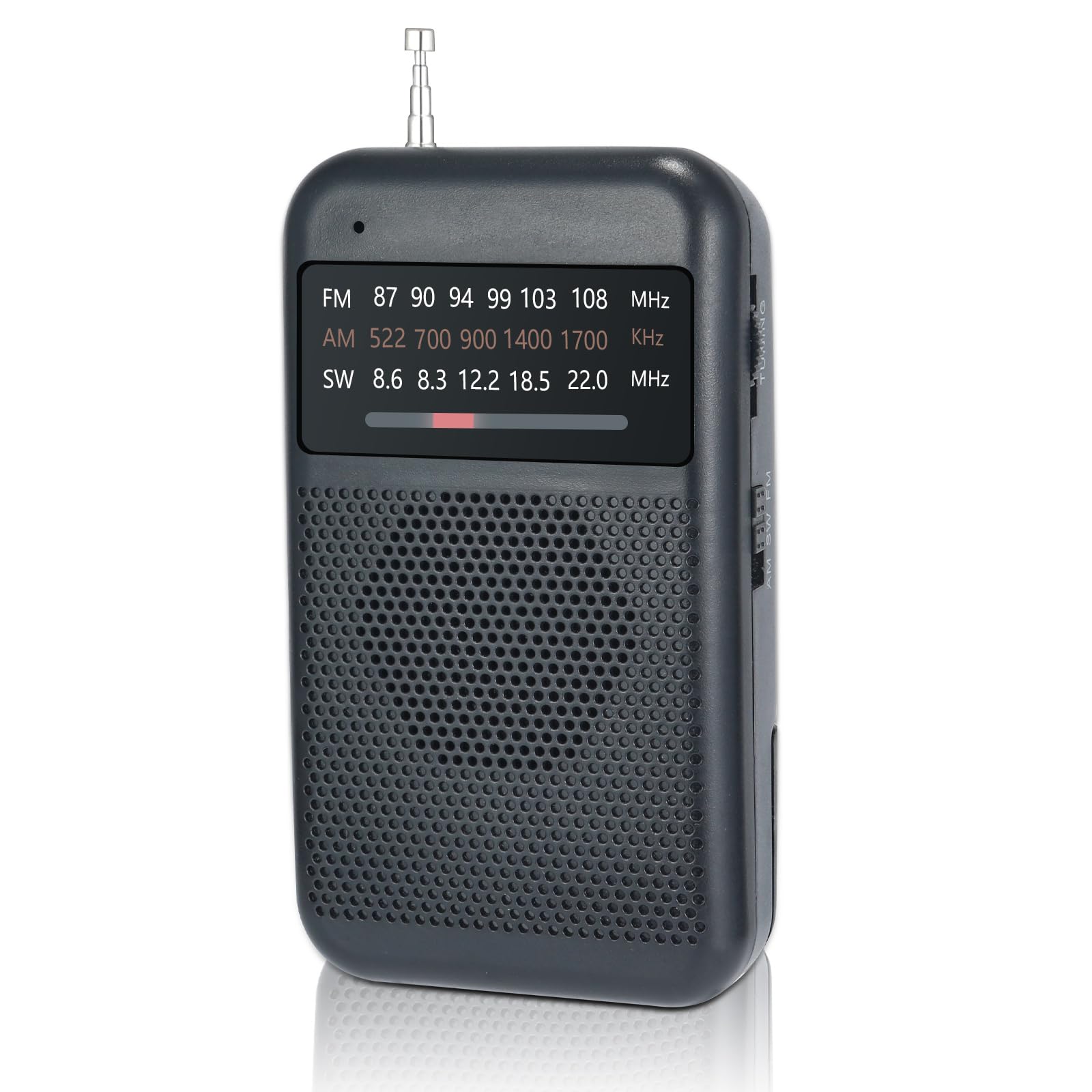 Portable Radio Small, AM/FM/SW Battery Radio, Pocket Radio Battery ...