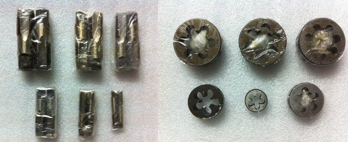 BSP BRITISH STANDARD PIPE BSPP PARALLEL TAP AND DIE SET - 6 SIZE 1/8 ...