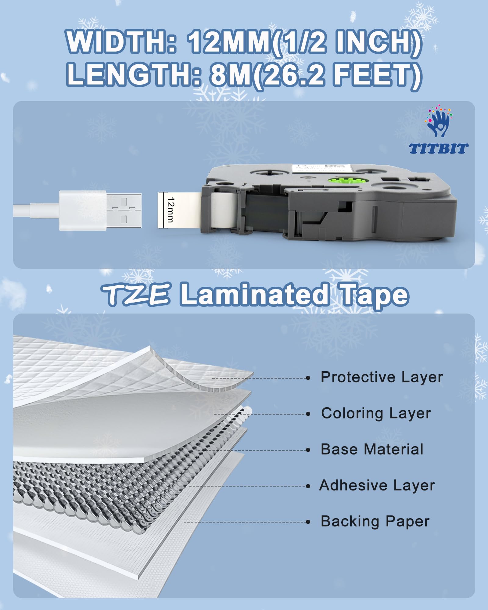 Brother Tze Tape Labels 5-Pack Brother P-Touch Compatible Label Tapes ...