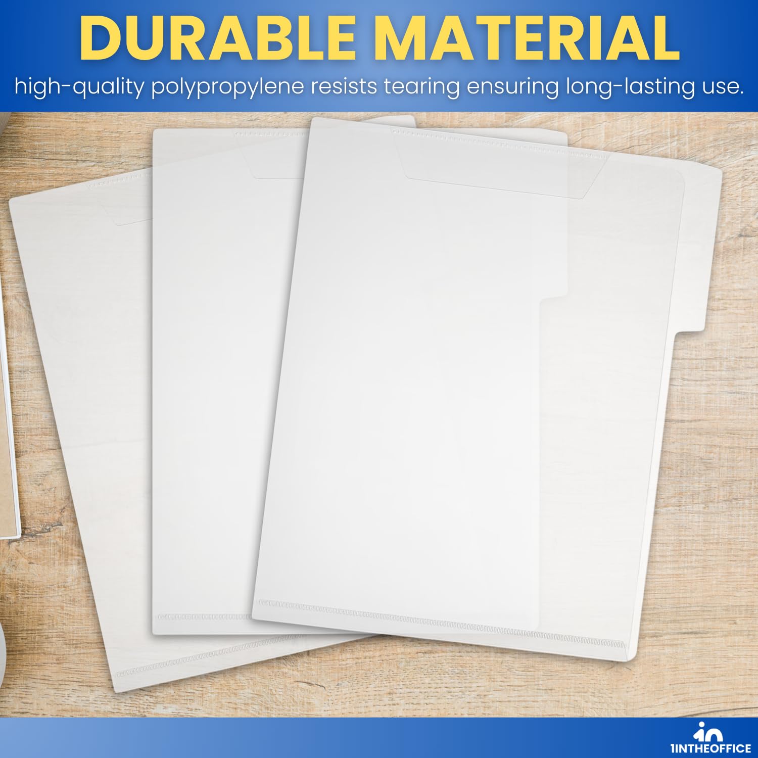 Snapklik.com : 1InTheOffice Clear Plastic Folder Letter Size, Poly File ...