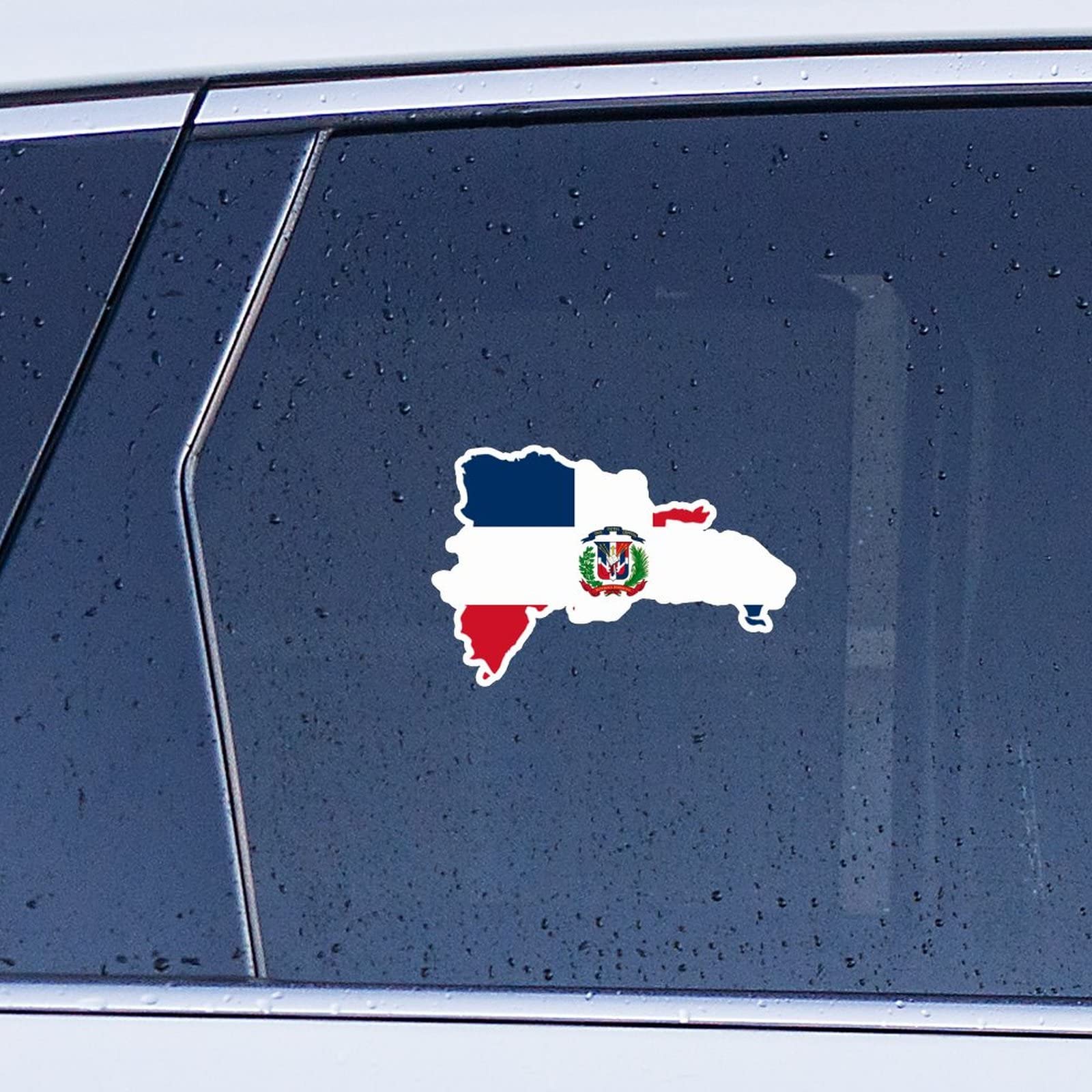 Dominican Republic Car Decal Dominican Republic Flag Square Domed