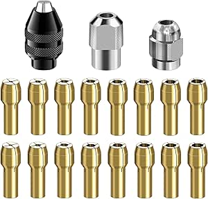 28 Pcs Drill Chuck Collet Set - Quick Change Adapter, Keyless Bit Chuck ...