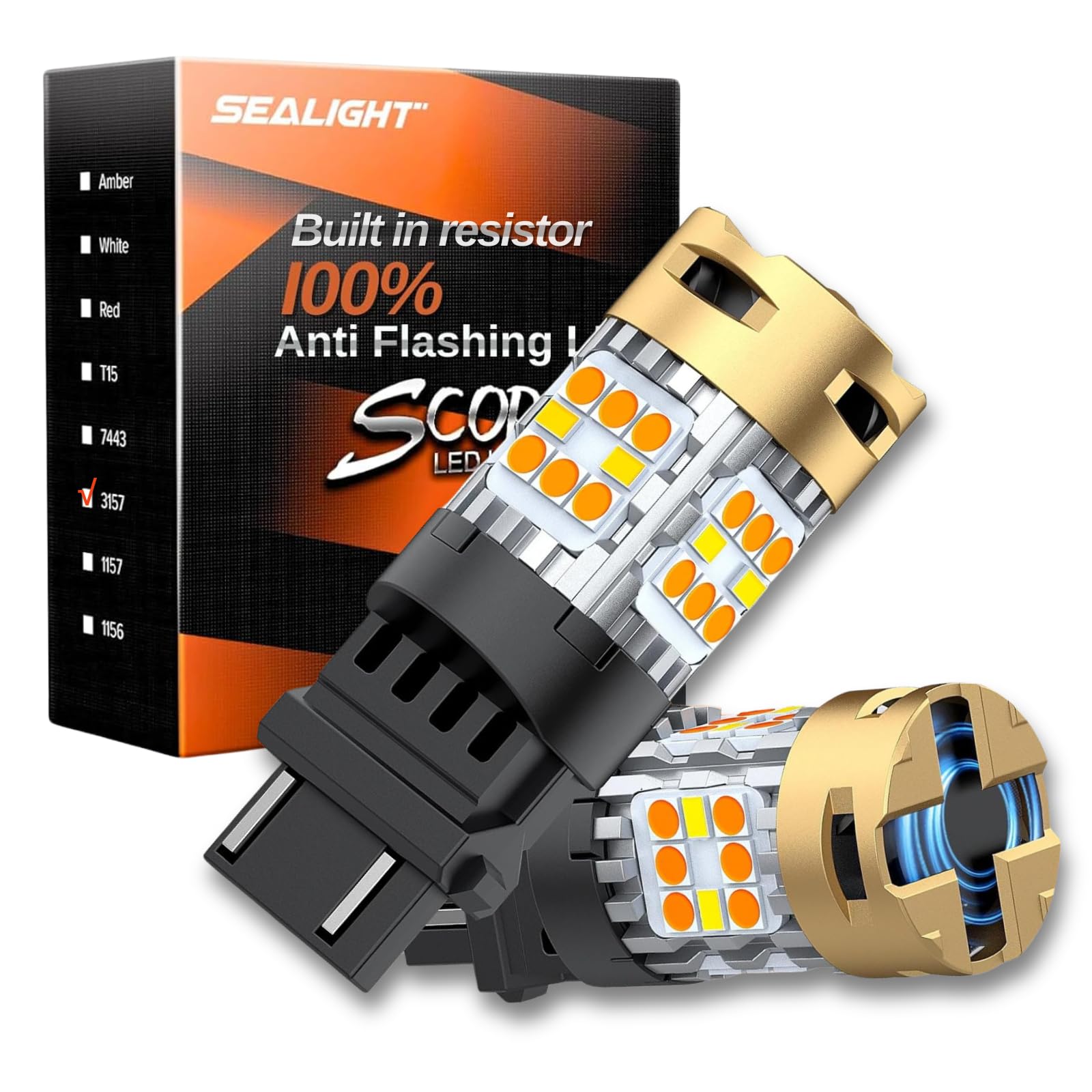 Amazon.com: SEALIGHT 2025 Upgrade Canbus 3157 Switchback LED Bulb 3057 ...