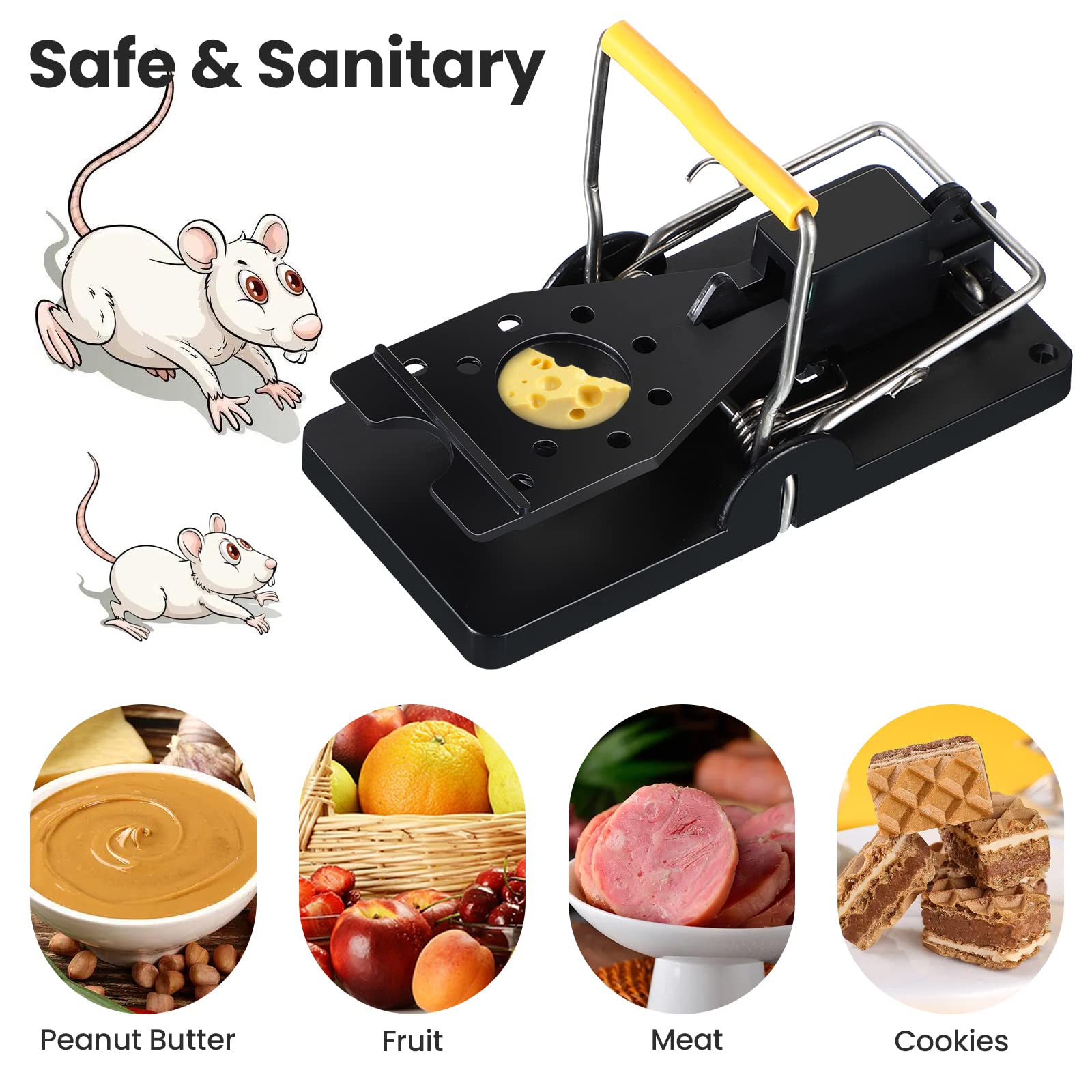50 Pcs Black Mouse Trap Indoor Mice Trap Quick Effective Pest Control ...
