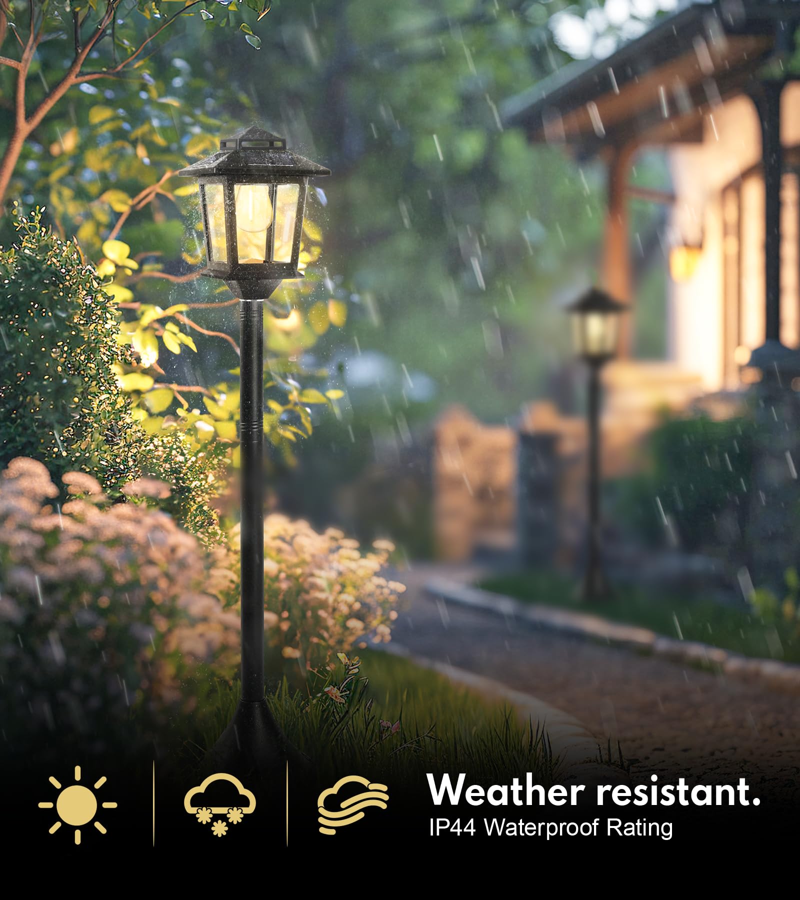 Snapklik.com : 63" Aluminum Solar Lamp Post Light, Outdoor 2 Pack Solar ...