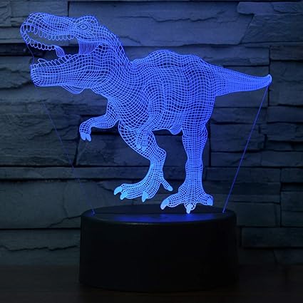 Dinosaur Night Light for Kids T-Rex 3D Illusion Table Lamp 7 Colors ...