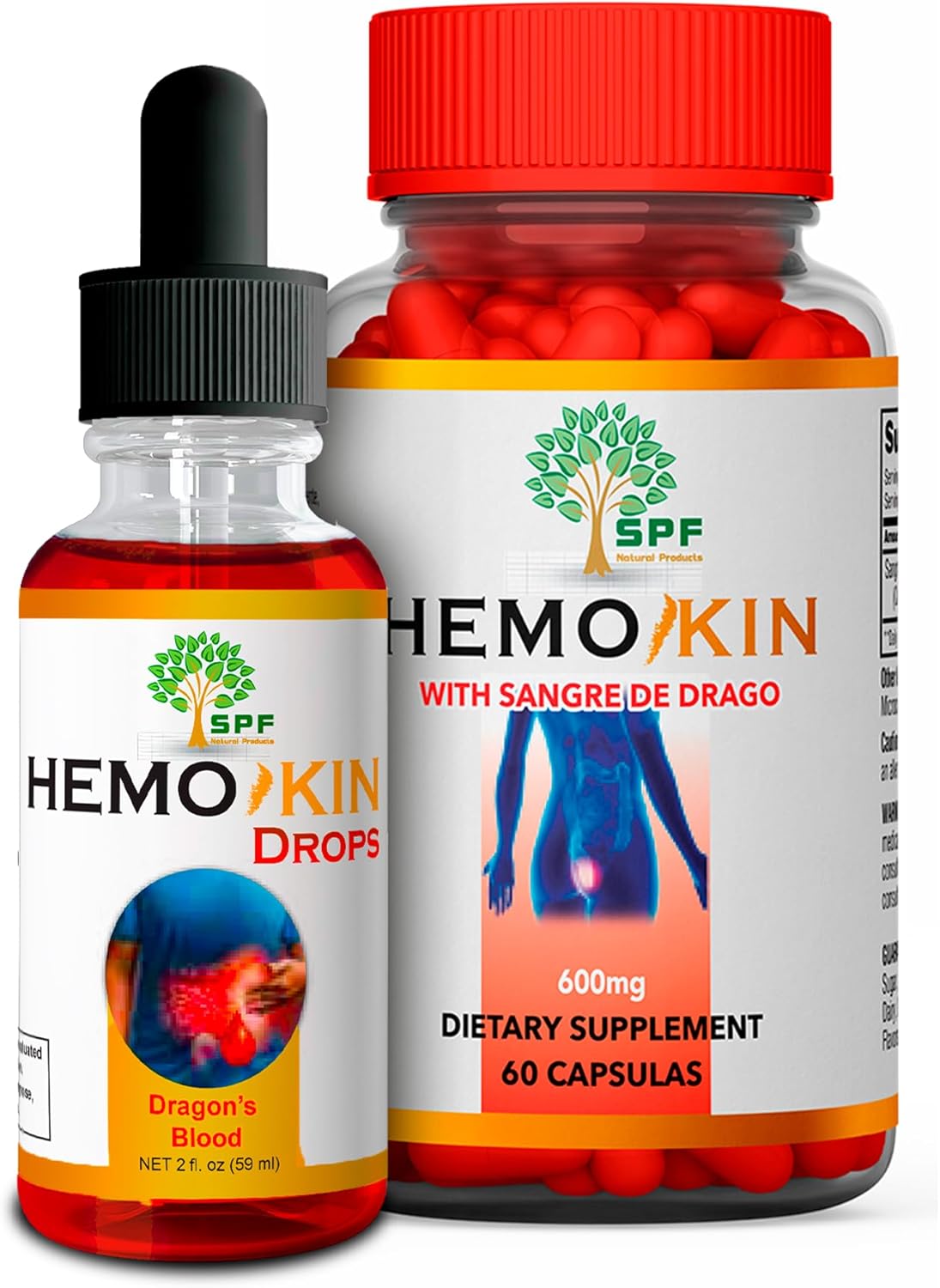 Amazon.com: HEMOKIN Capsules & SPF HEMOKIN Drops with Sangre de Drago ...