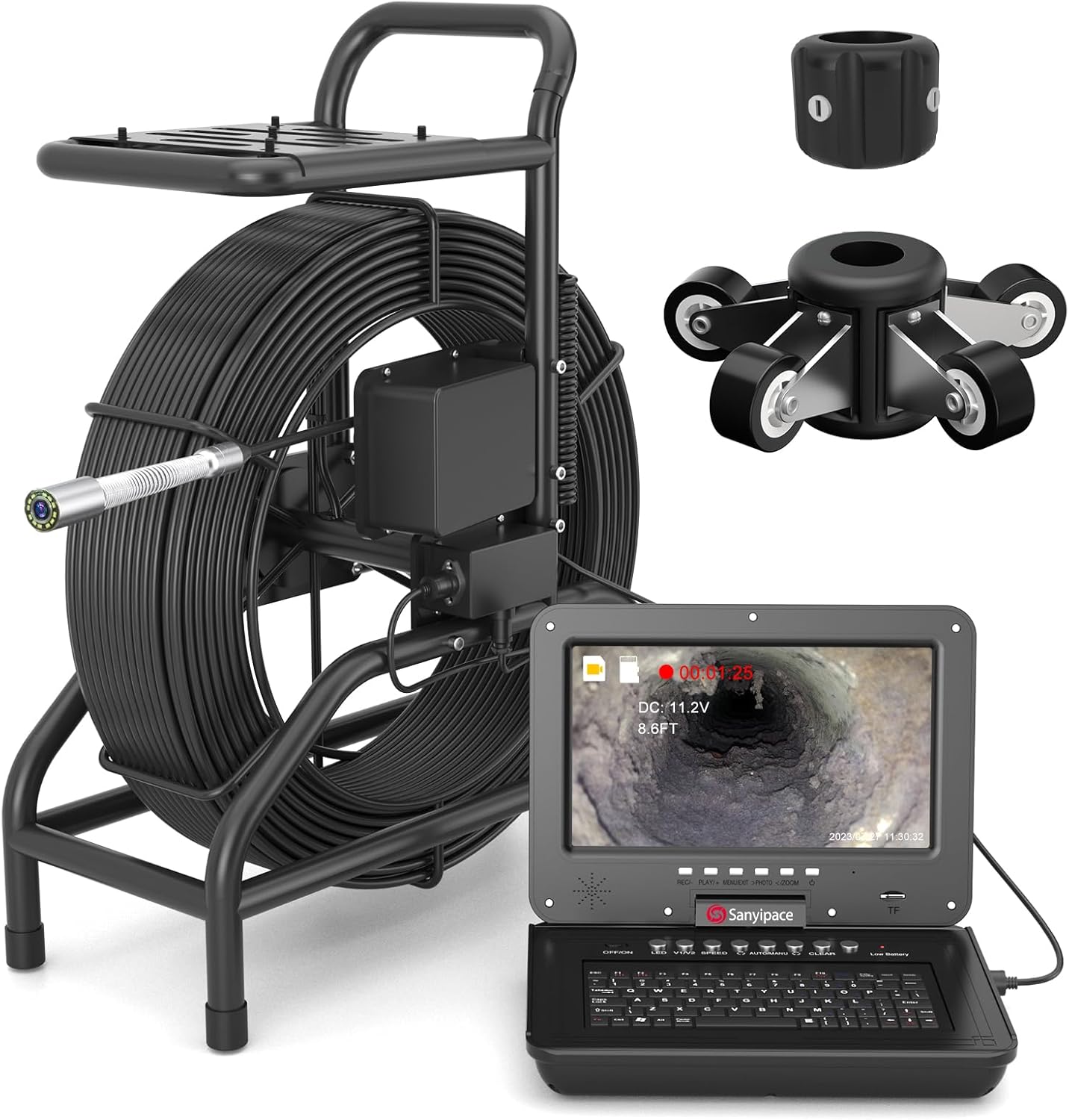 Drain Camera 50M, 10" Sewer Camera Thicker Cable with Distance Counter ...