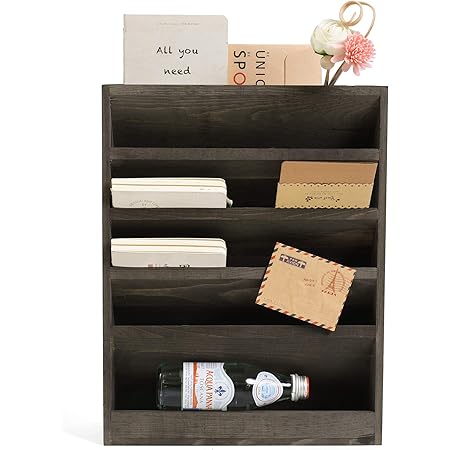 Amazon.com: Superbpag Wood Wall Mounted File Holder Organizer ...