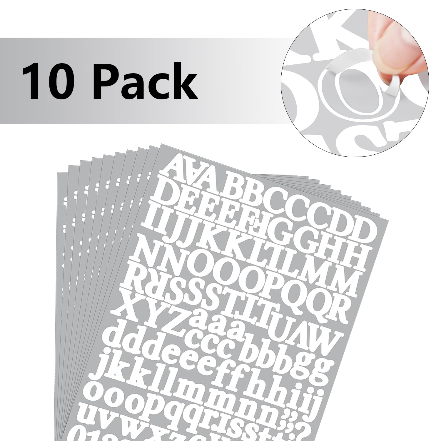 Self-adhesive Letters 15 Sheet Small Letter Stickers - 1/2 Inch White ...