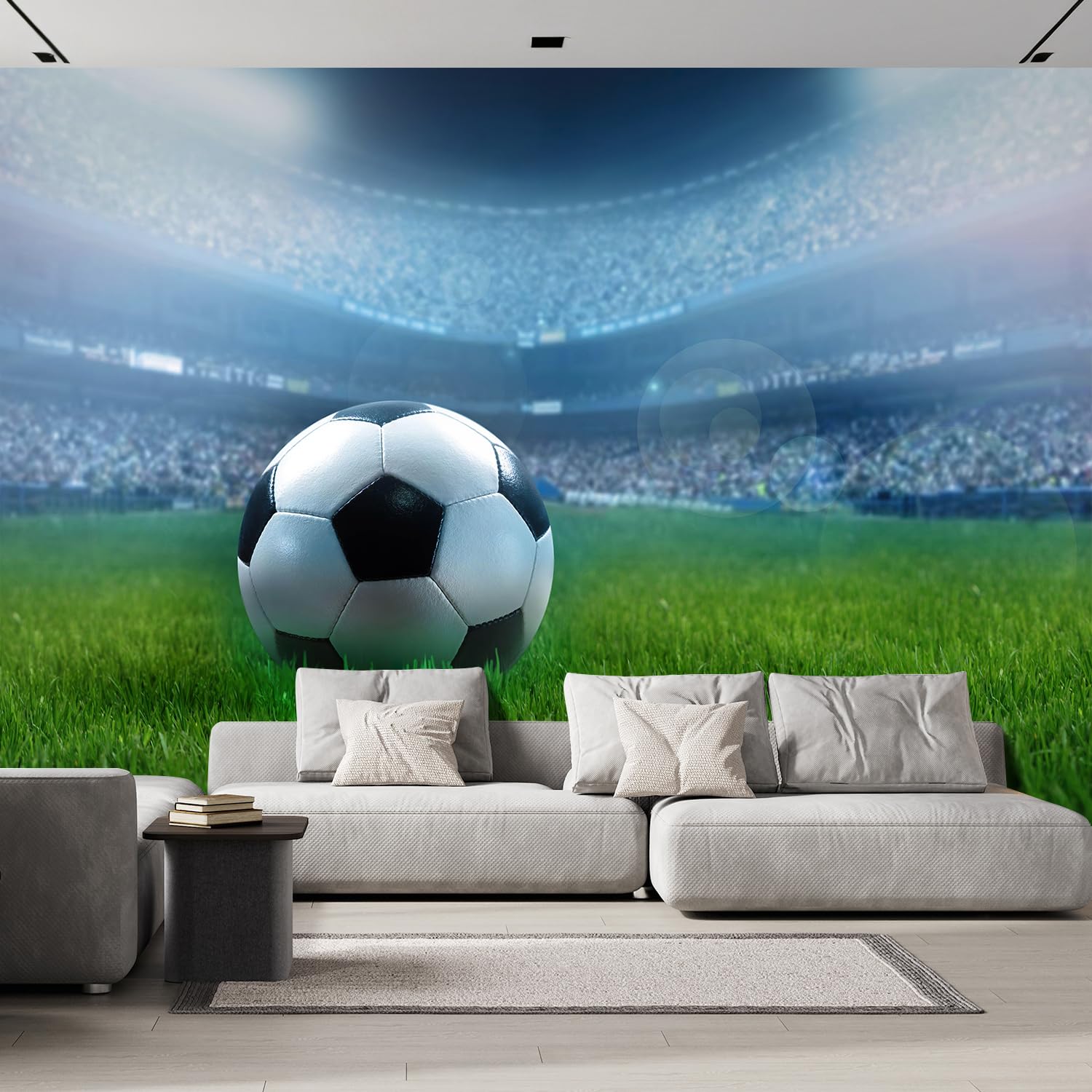Amazon.com: wall26 - Close Up of a Football Ball on a Full Stadium ...