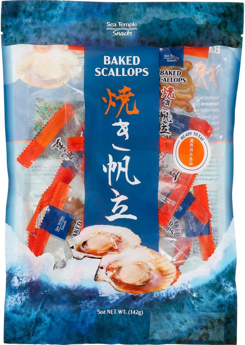 Amazon.com : Sea Temple Snacks Baked Scallops, 5 Ounce : Grocery ...