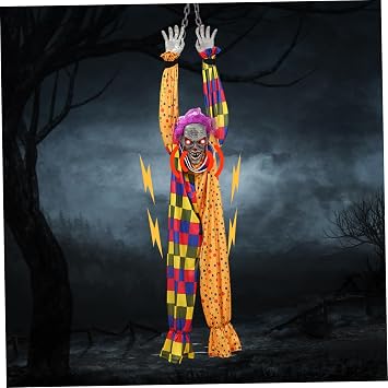 Amazon.com: Yeory Halloween Animatronics 5.2 Ft Hanging Clown Halloween ...