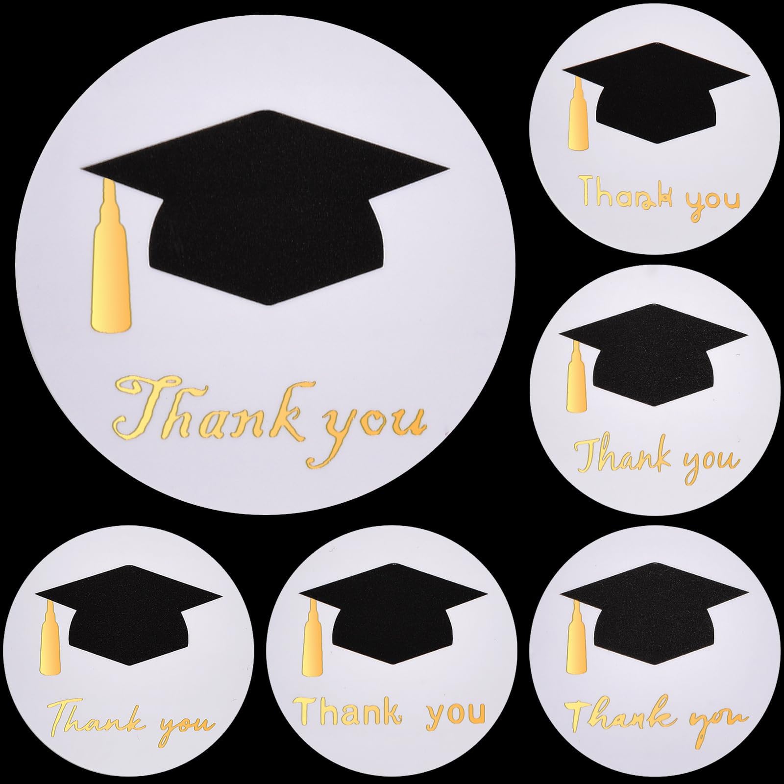 Amazon.com : Blue Black Graduation Thank You Stickers, Congrats Grad ...