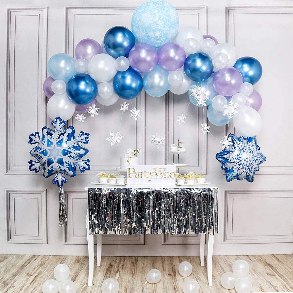 Indoor Snowflake Balloons 4/6pcs Winter Theme Snowflake Balloons Dazzle ...