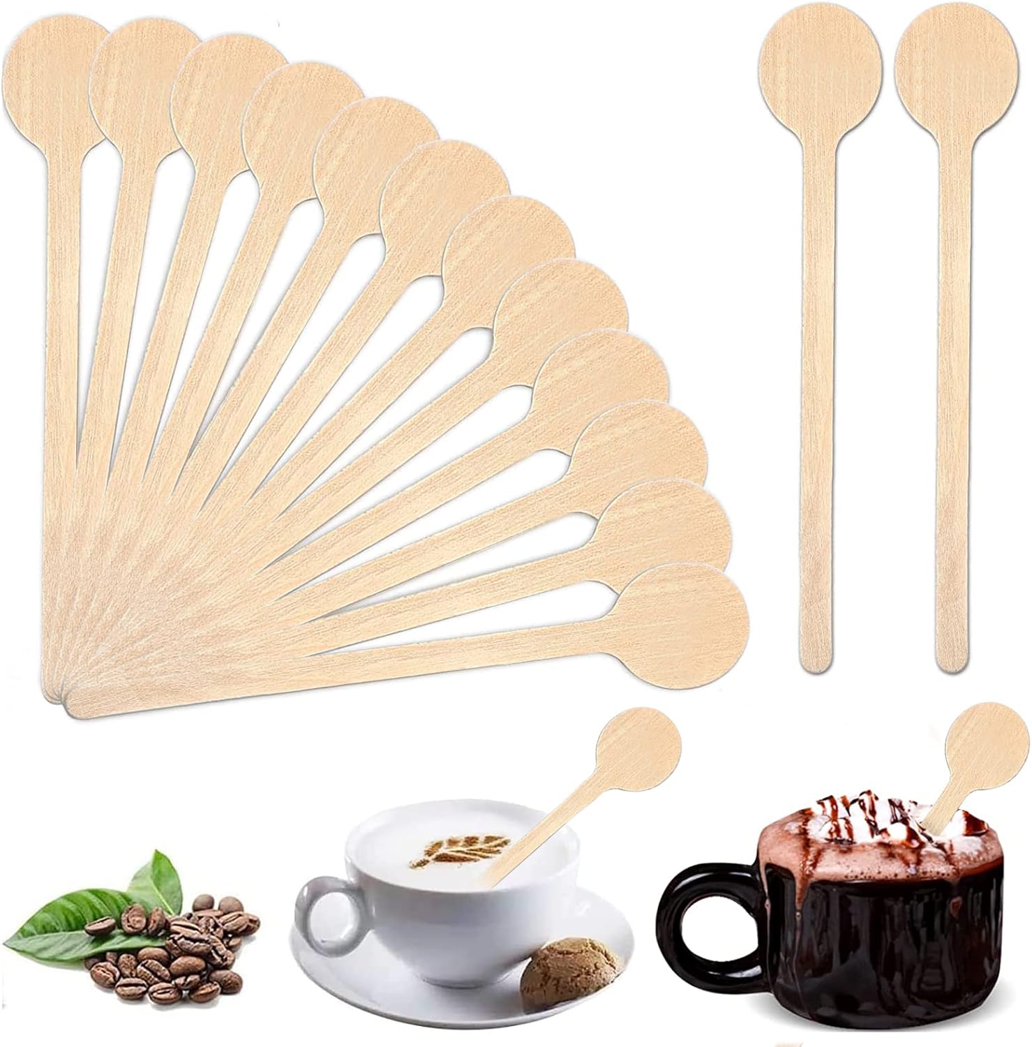 Wooden Coffee Stirrer, 100 Pcs Wood Coffee Stir Sticks, Wood Stirrers ...