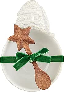 Amazon.com | Mud Pie White Christmas Santa Candy, bowl 6 1/4" x 4 1/2 ...