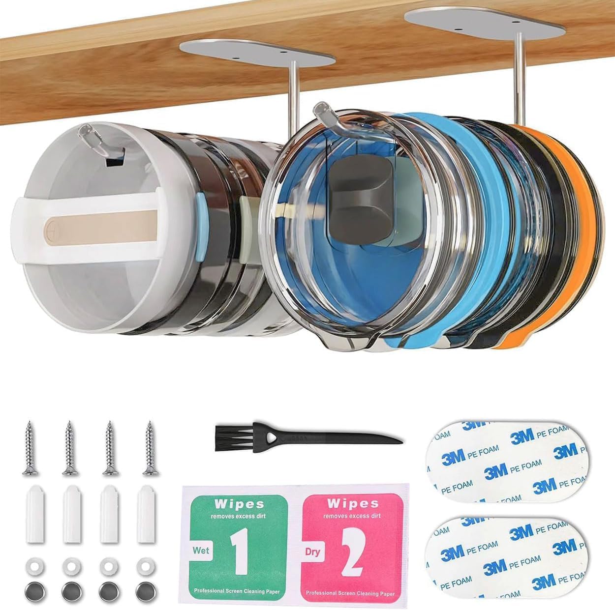 Amazon.com: 2 Pack Tumbler Lid Organizer, Space Saving Cup Lid ...