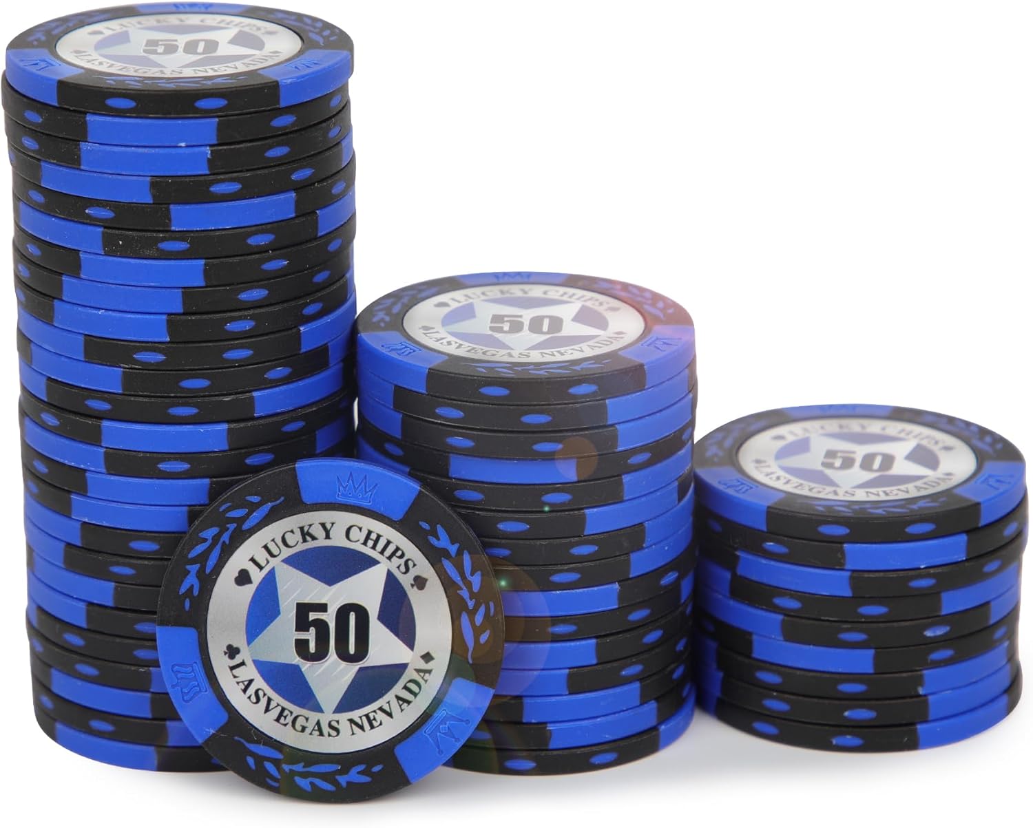 Amazon.com: ORIENGEAR Professional Clay Poker Chips, 50 Pcs 14 Grams ...