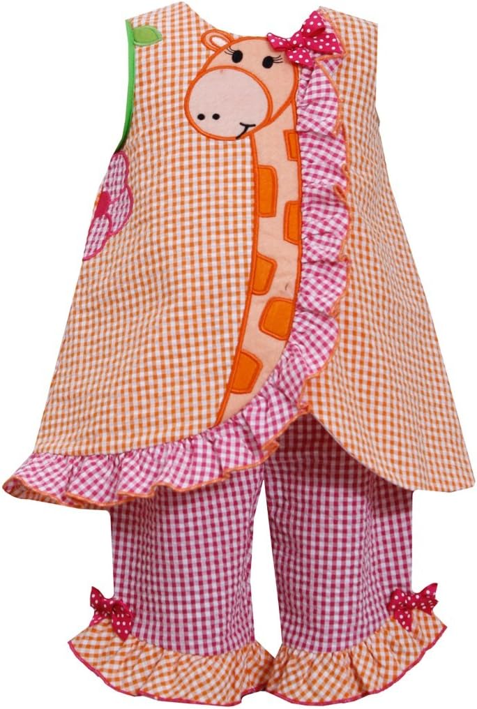 Amazon.com: Girls Giraffe Ruffle Dress Capri Summer Outfit