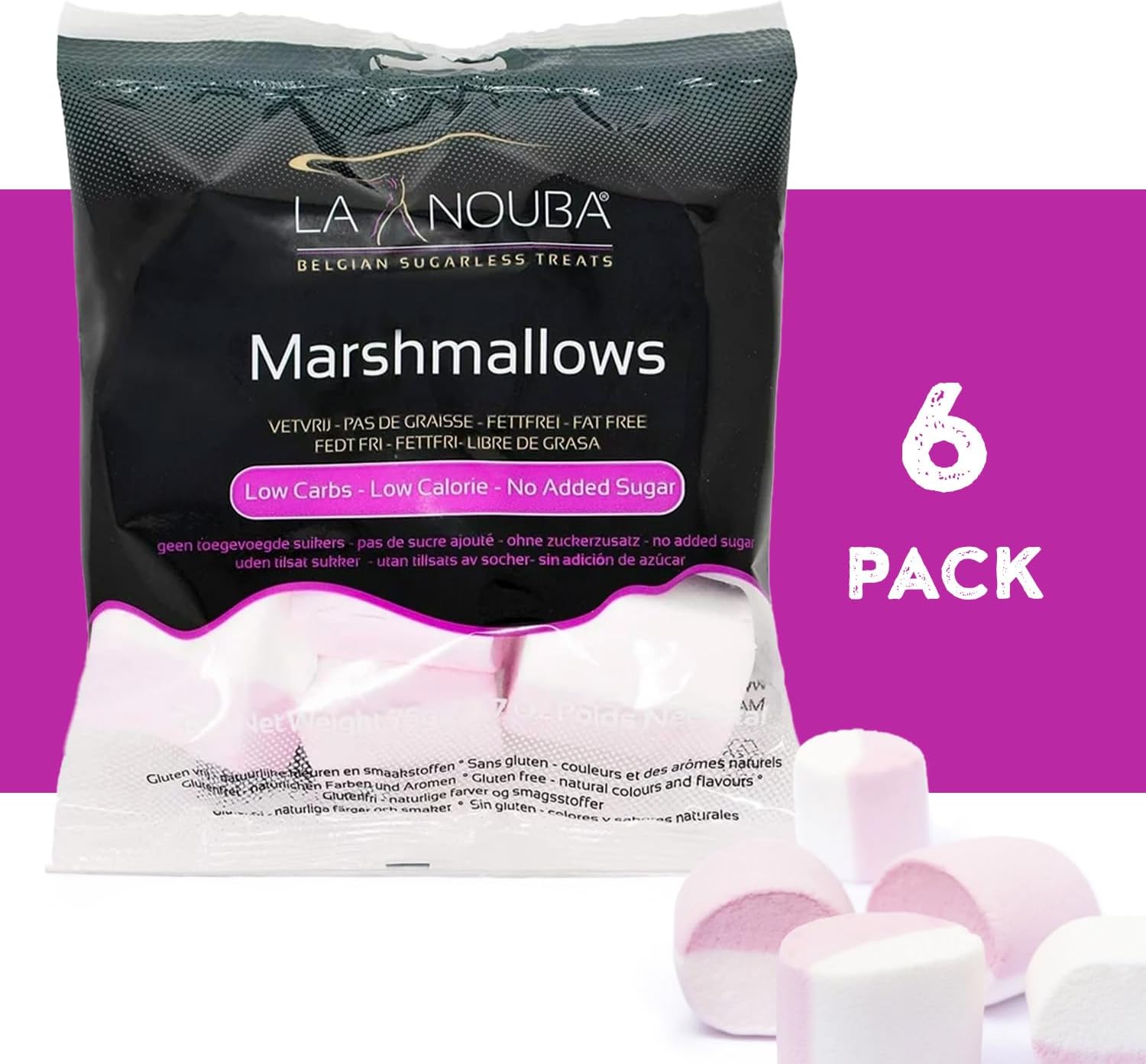 Amazon.com : La Nouba Sugar-Free Marshmallows – 6 Bags – 2.7 oz. – Low ...