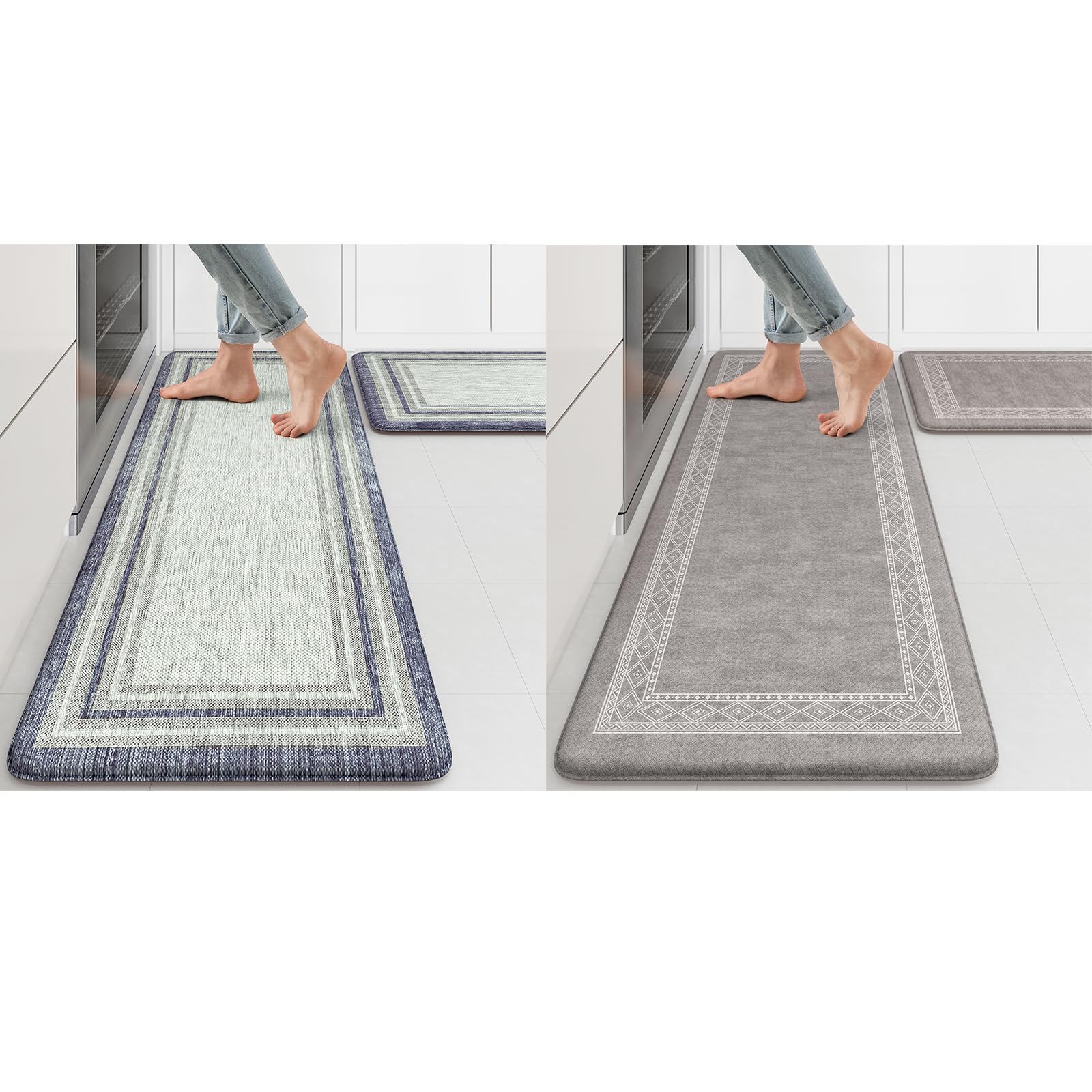 Amazon.com: KIMODE Anti Fatigue Kitchen Mat 2PCS and Grey Farmhouse ...