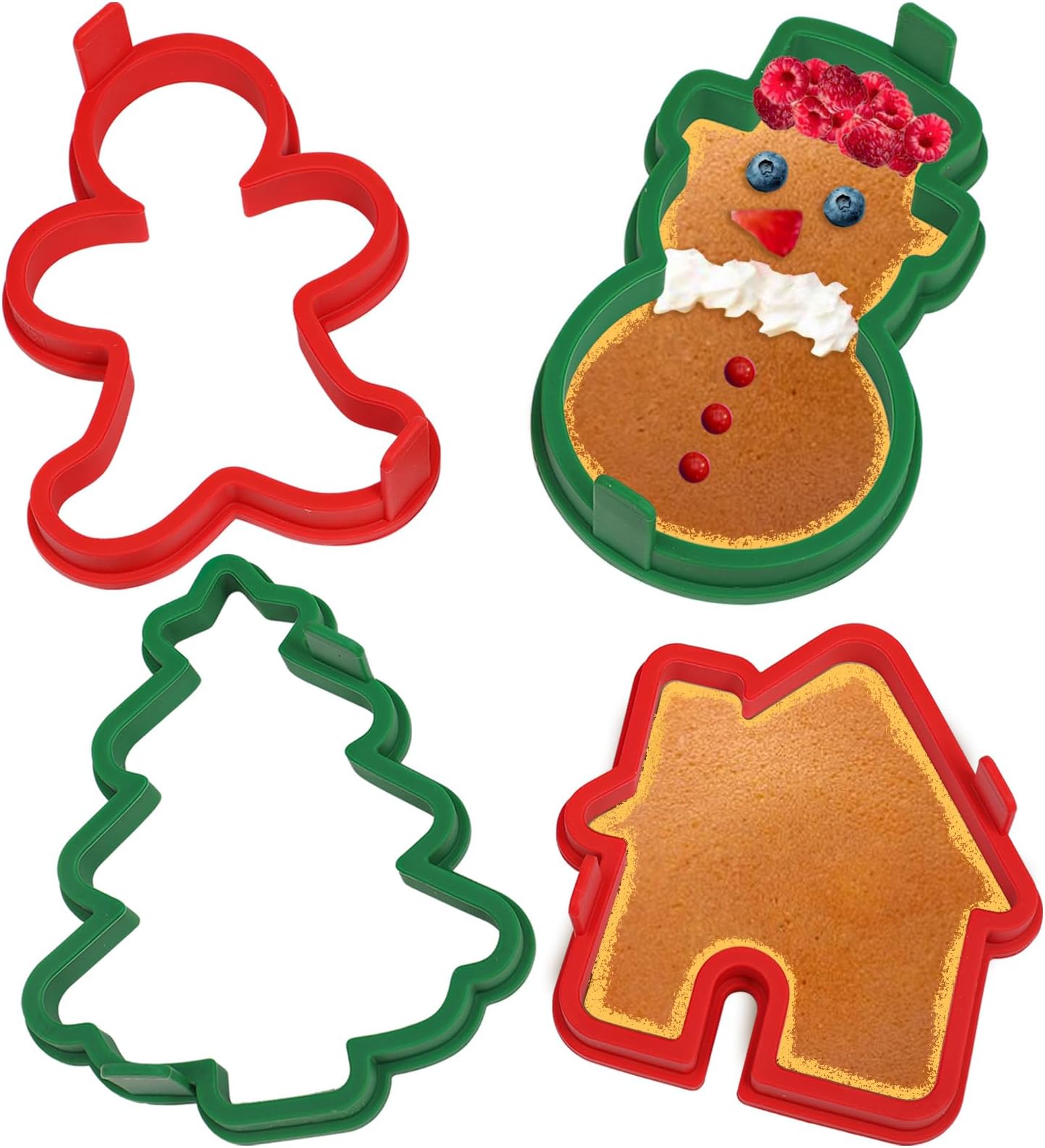 Amazon.com: STIRLEX Silicone Pancake Molds for Heart, Star, Teddy Bear ...