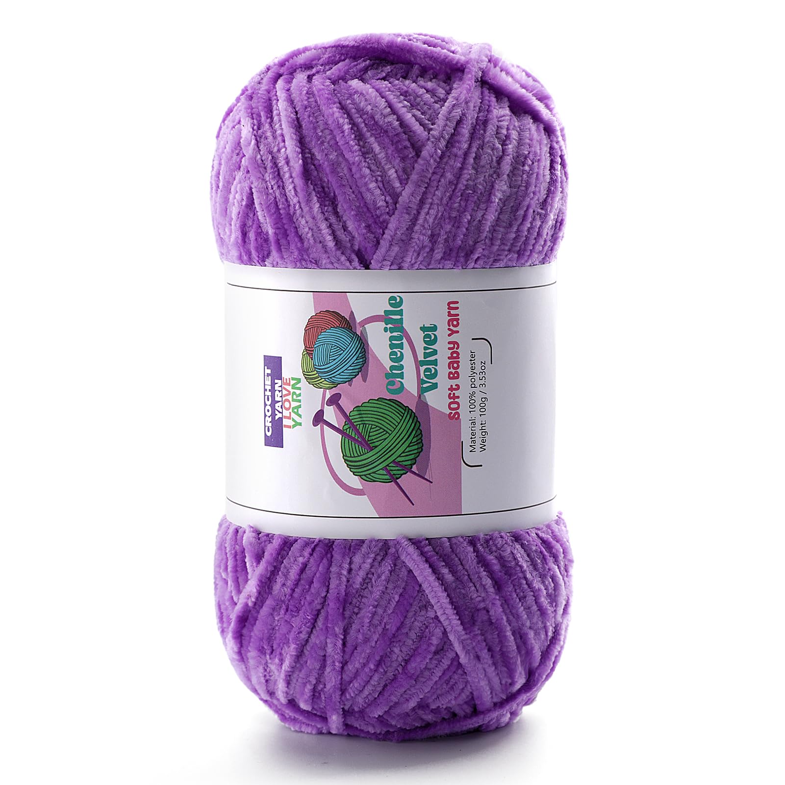 Amazon.com: Plush Chunky Chenille Yarn, Fluffy Velvet Yarn for ...