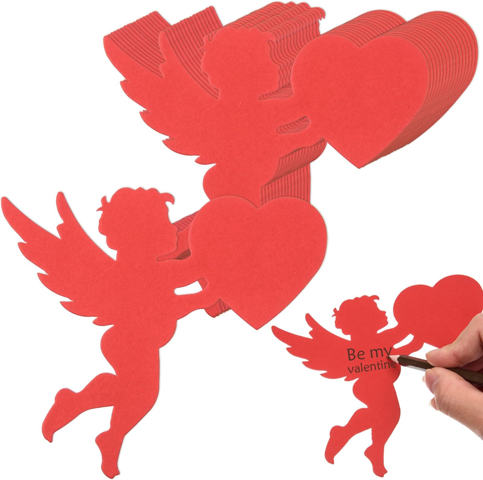 Amazon.com: 360 Pcs Valentine's Day Cupid Cutouts Paper Red Cupid Cut ...